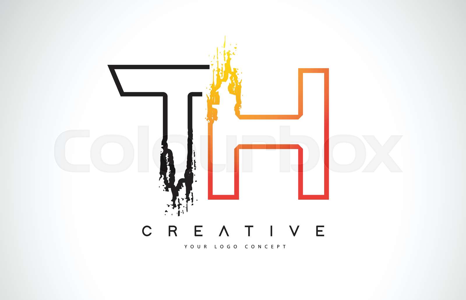 TH Creative Modern Logo Design with Orange and Black Colors. Monogram ...