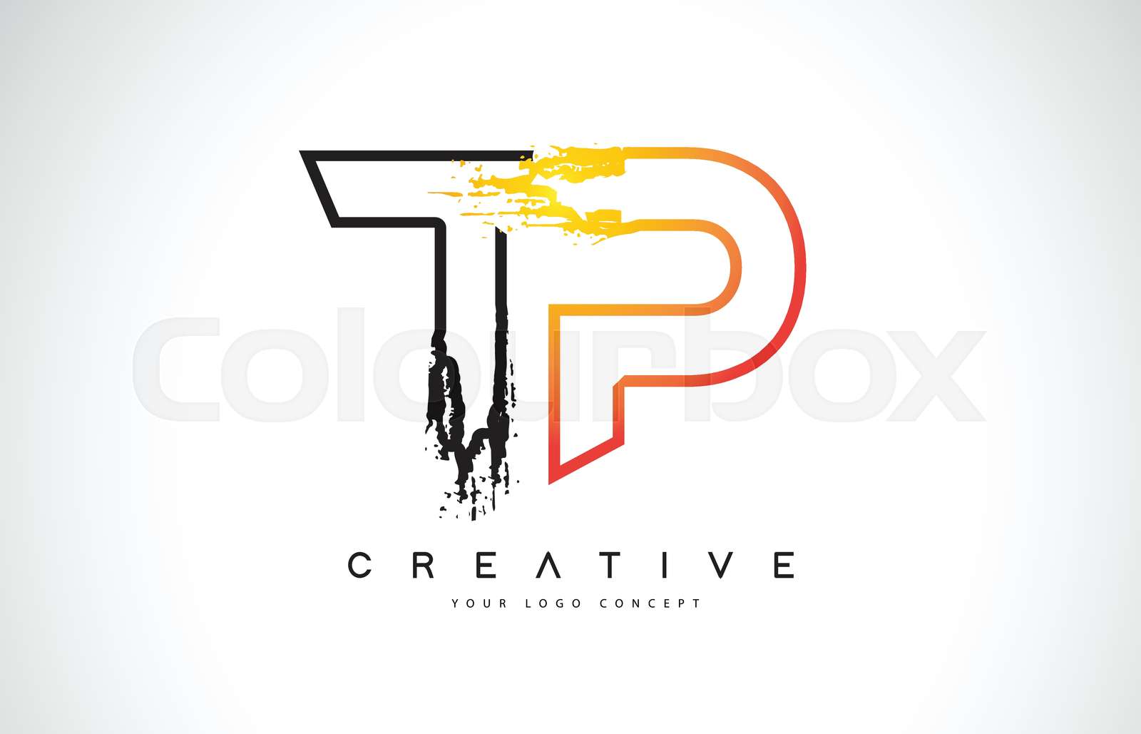 TP Creative Modern Logo Design with Orange and Black Colors. Monogram ...