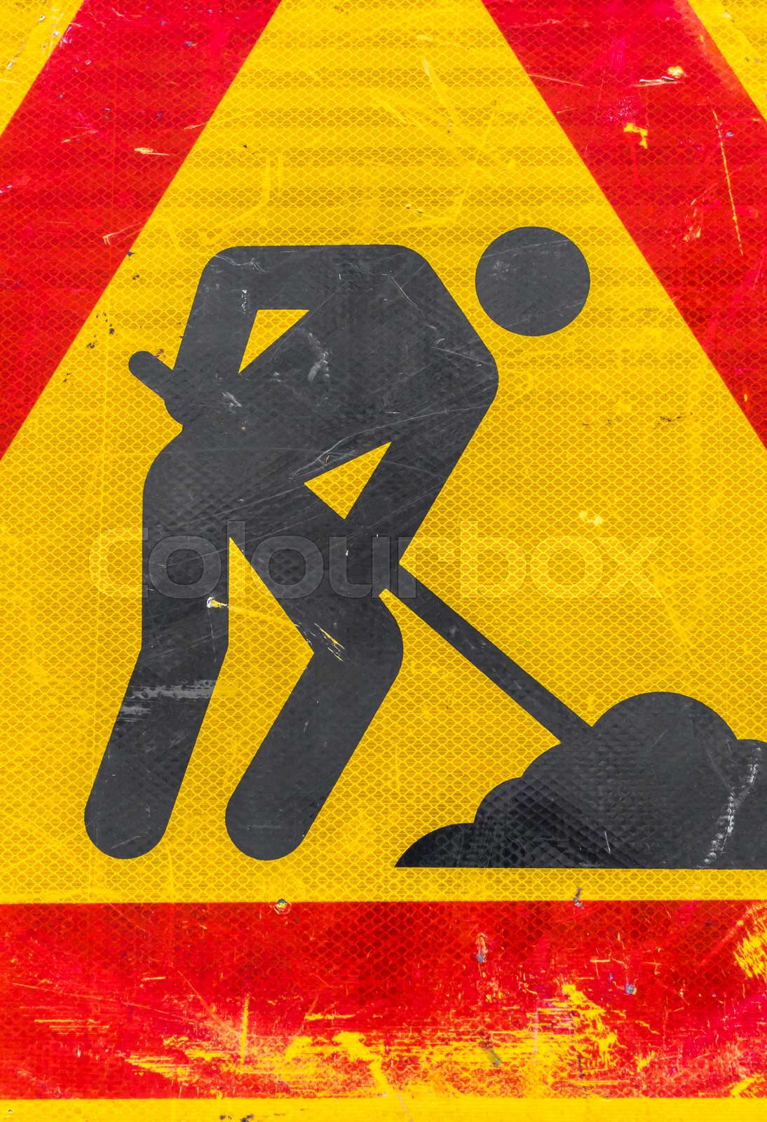 Workman road sign | Stock image | Colourbox