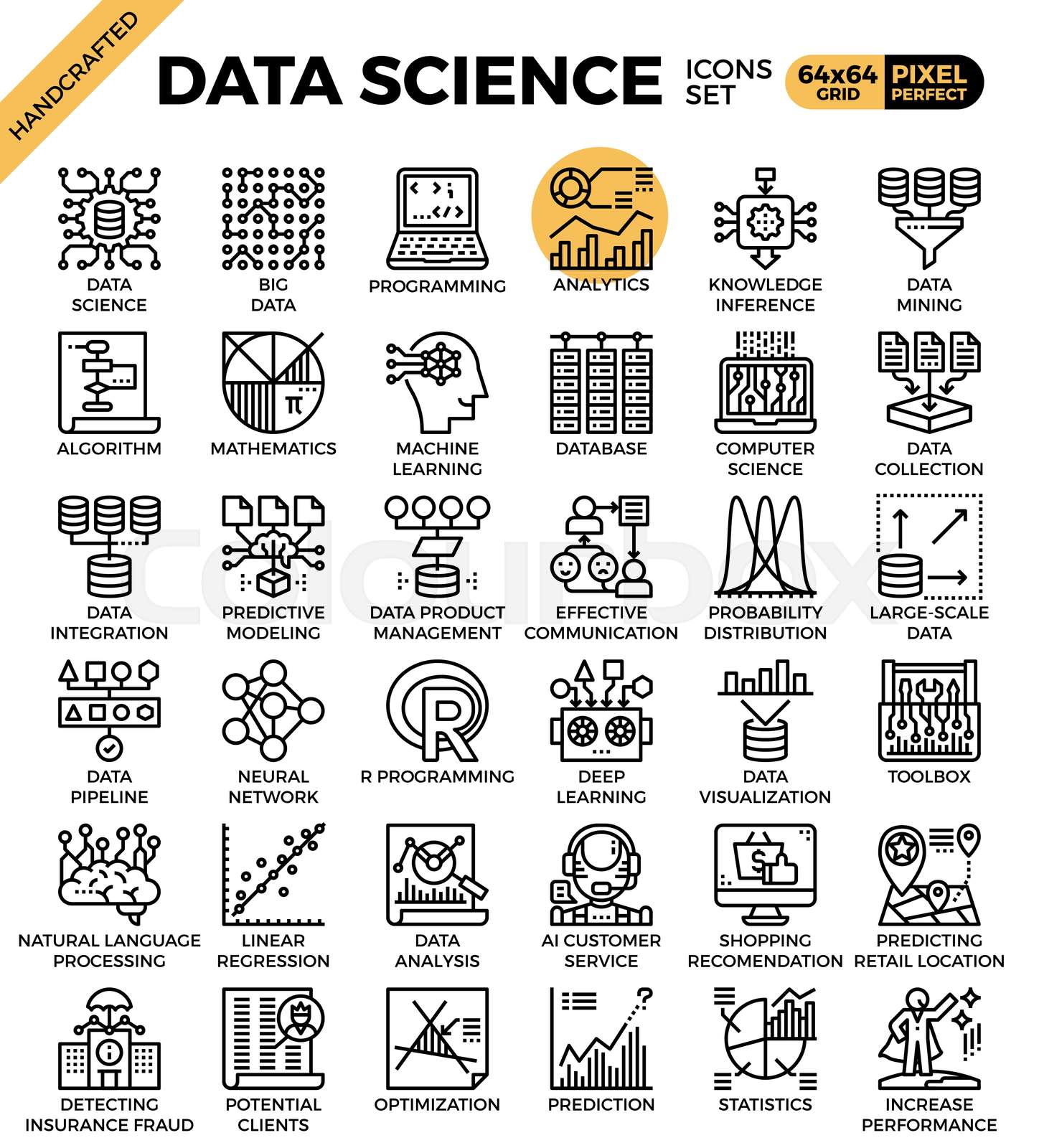 Data Science Icons | Stock vector | Colourbox