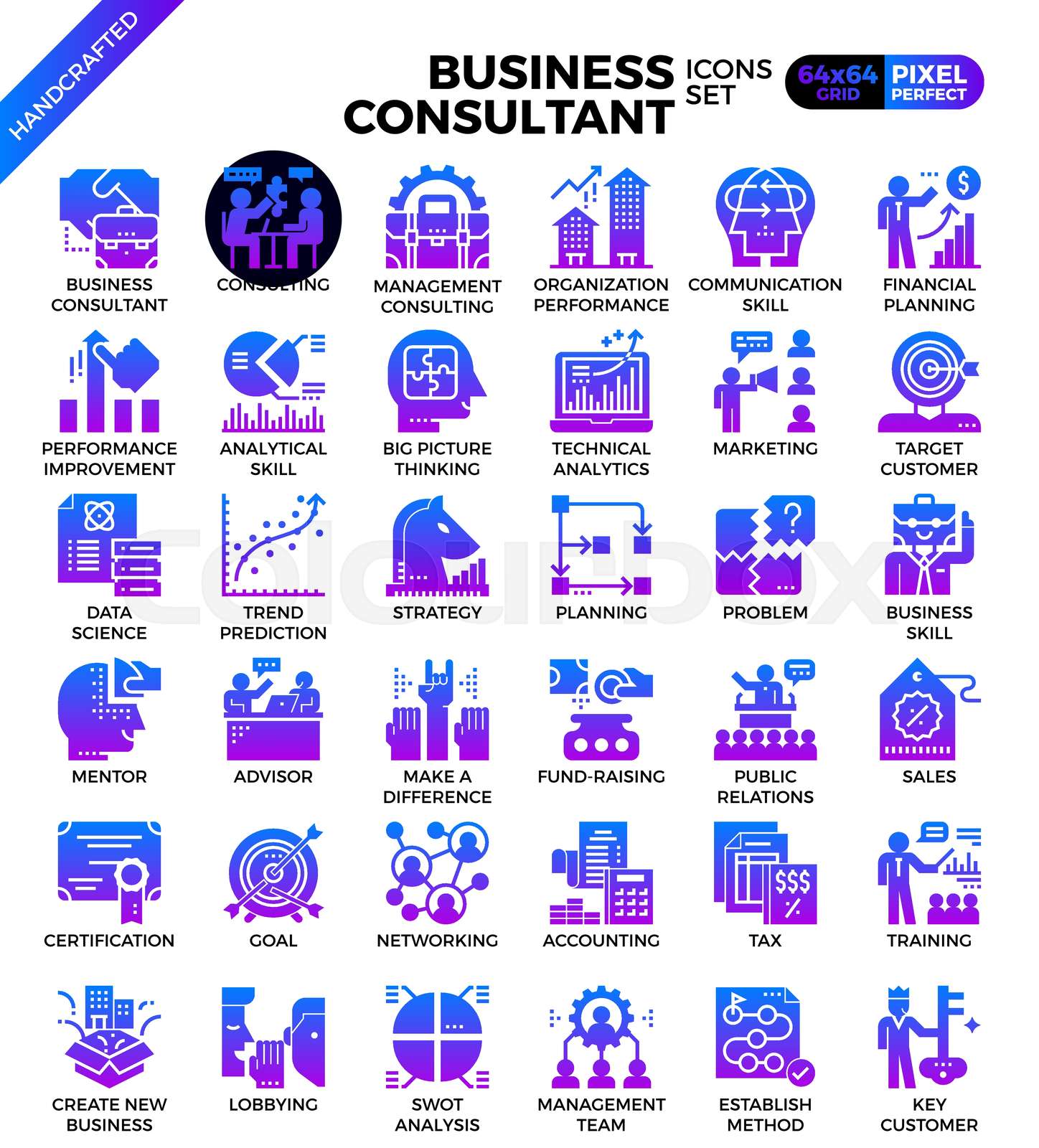 Business consultant icons | Stock vector | Colourbox