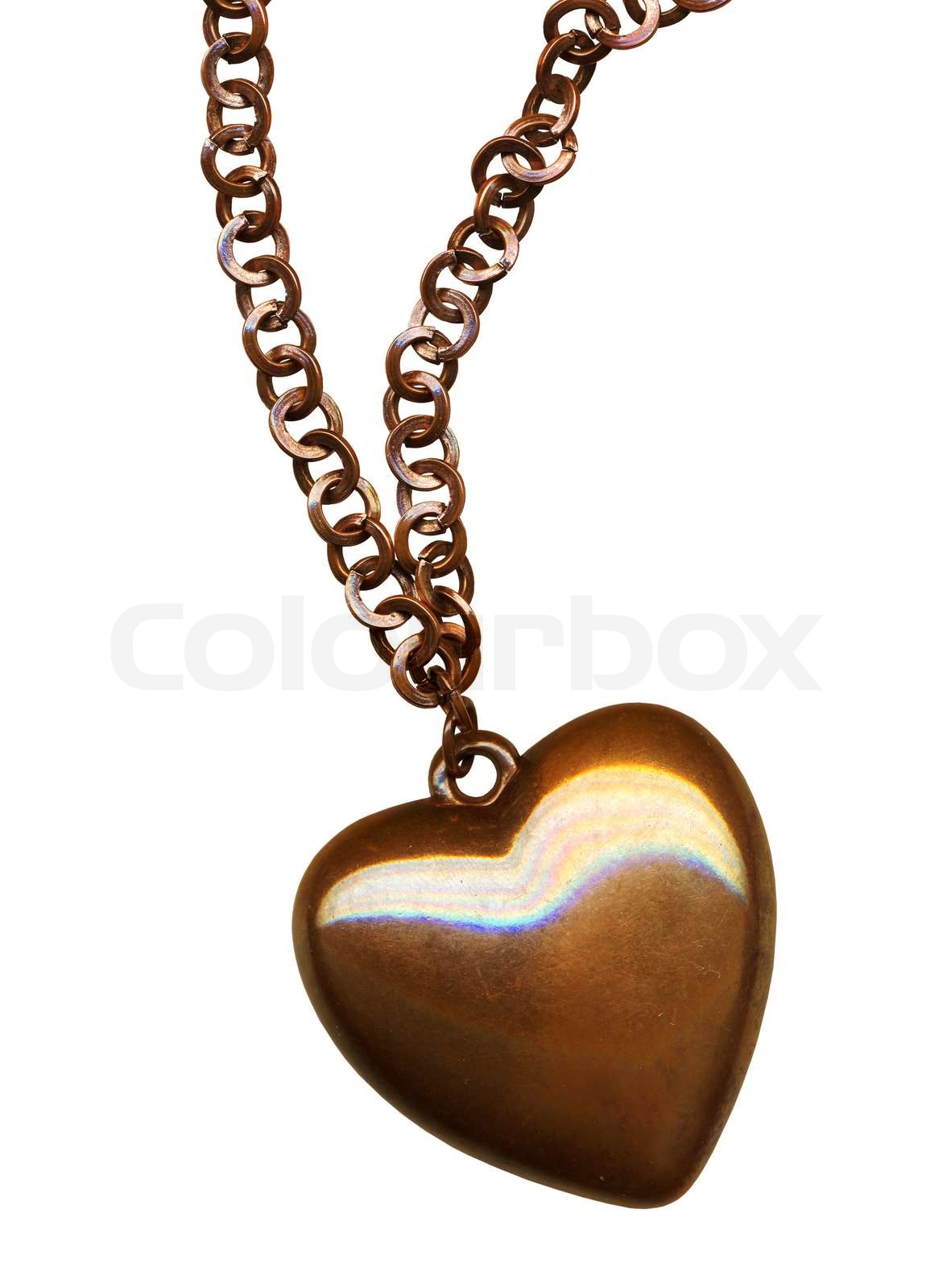 Bronze Herz, isoliert auf weißem Hintergrund | Stock Bild | Colourbox
