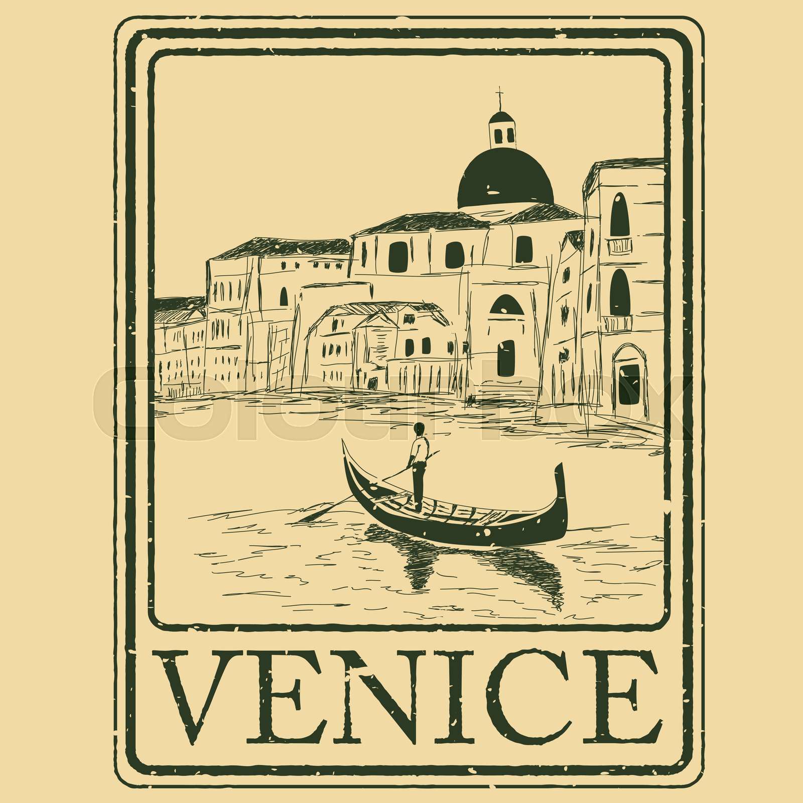 Venice, Italy isolated postage stamp | Stock vector | Colourbox