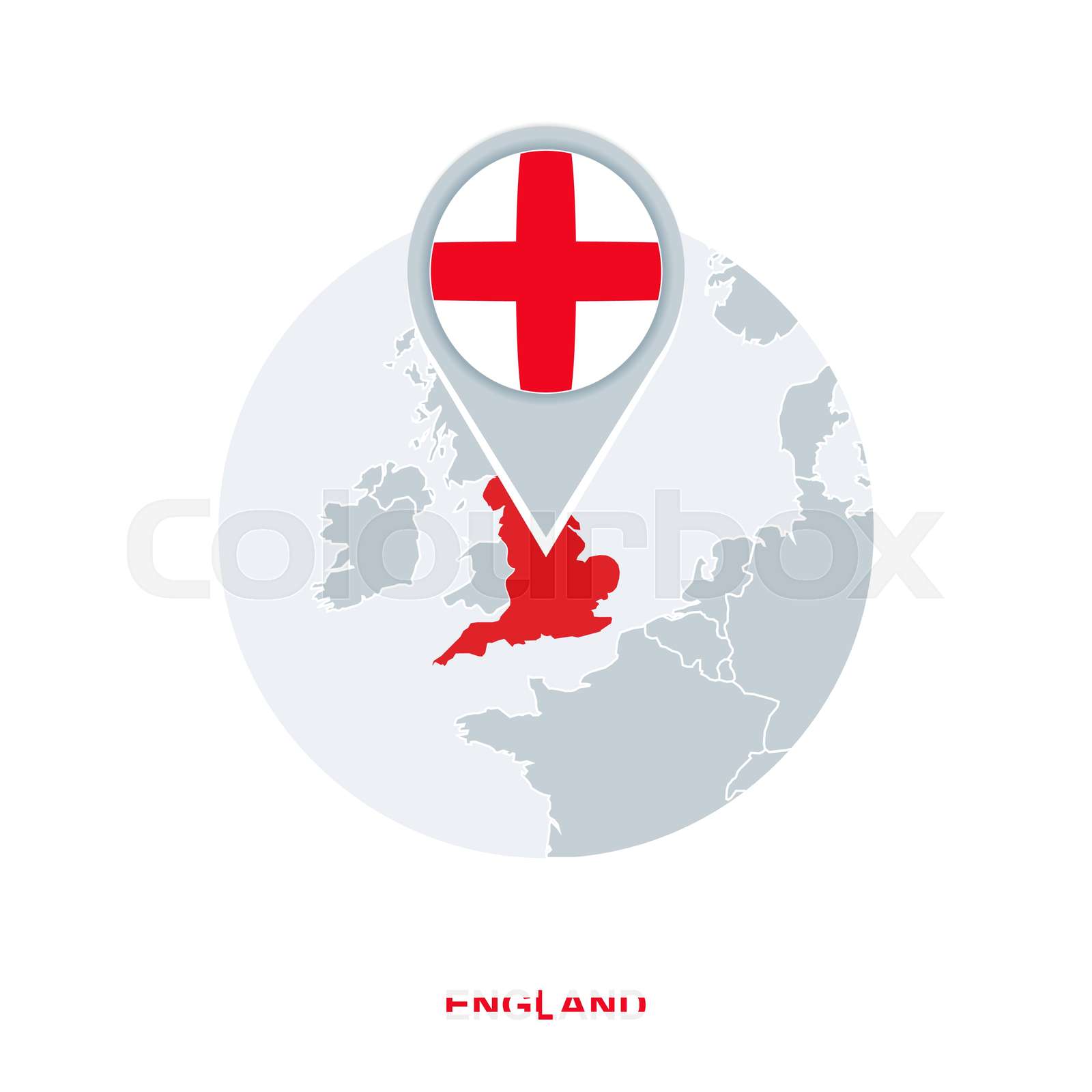 England map and flag, vector map icon with highlighted England | Stock ...