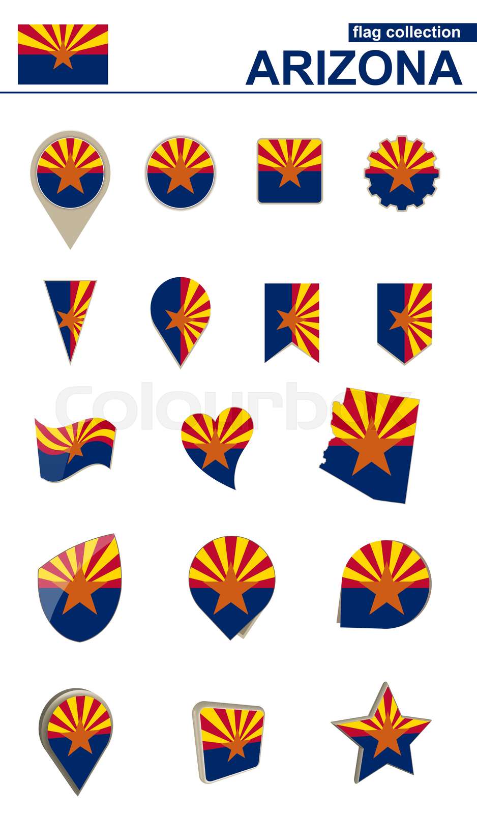 Arizona Flag Collection. Big set for design. | Stock vector | Colourbox