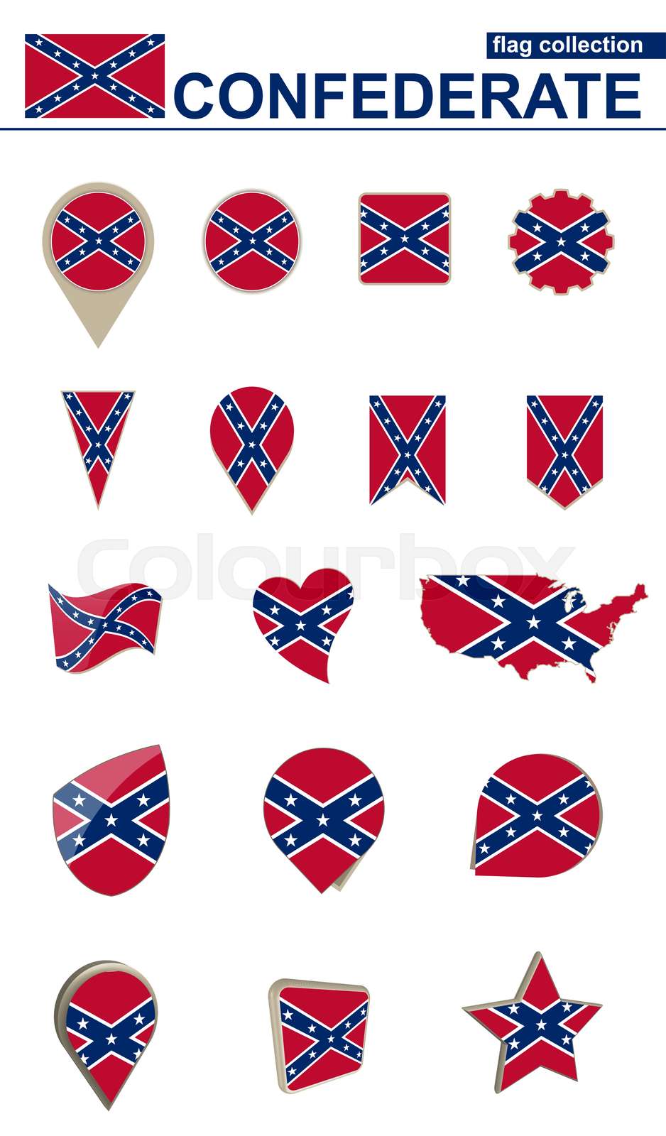 Confederate Flag Collection. Big set for design. | Stock vector | Colourbox