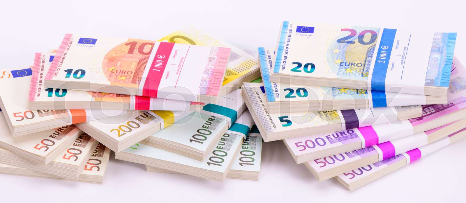 Viele Euro als Geldbündel | Stock image | Colourbox