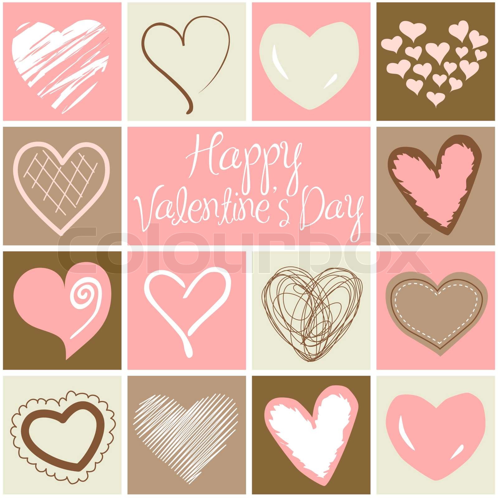 Valentine Heart Greeting Card Vector Stock Vector Colourbox