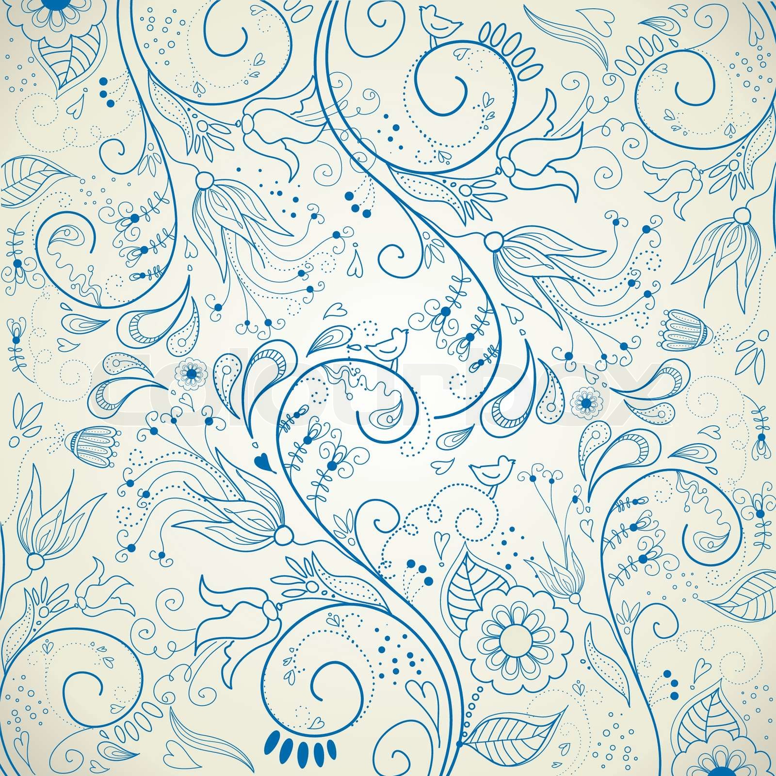 Floral hand drawn background | Stock vector | Colourbox