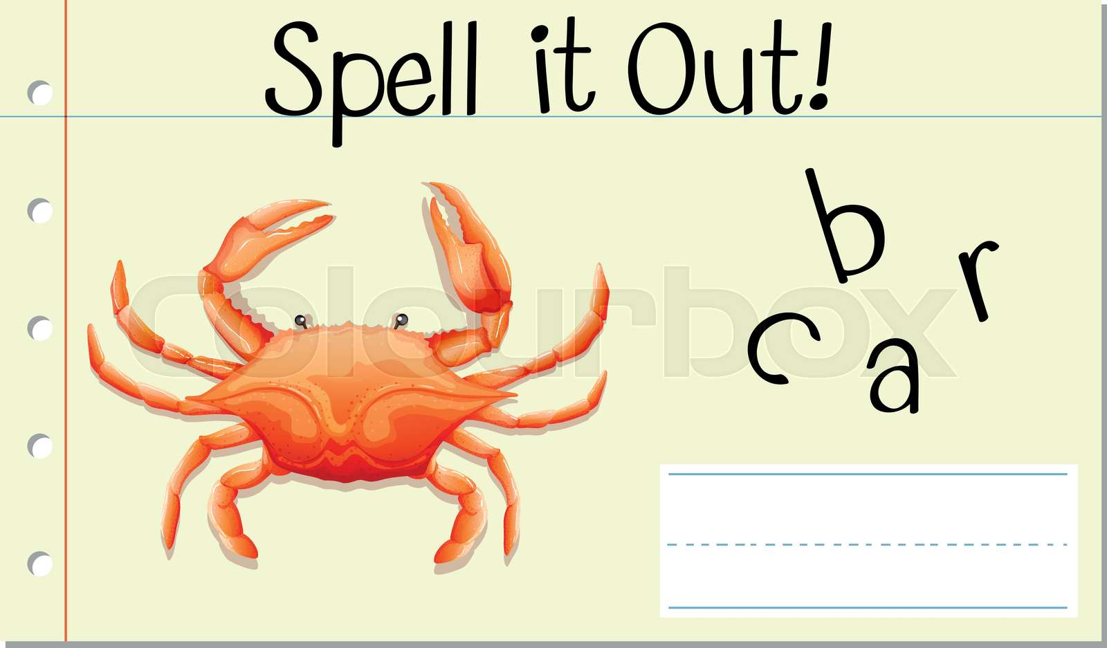 Spell English word crab | Stock vector | Colourbox