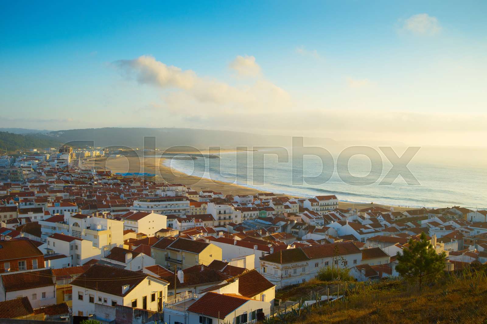 Skyline of Nazare town. Portugal | Stock image | Colourbox