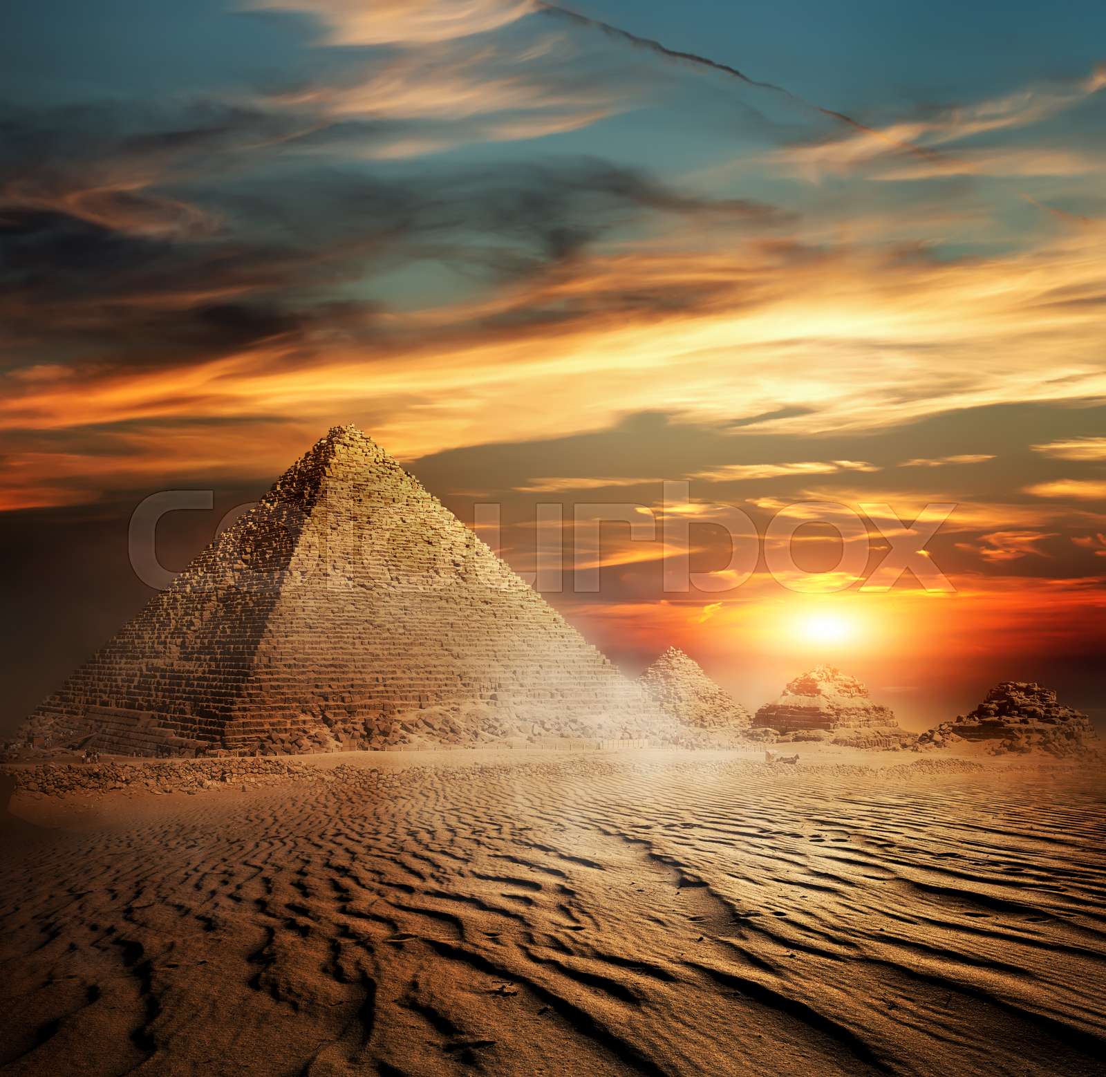 Pyramids in the desert | Stock image | Colourbox