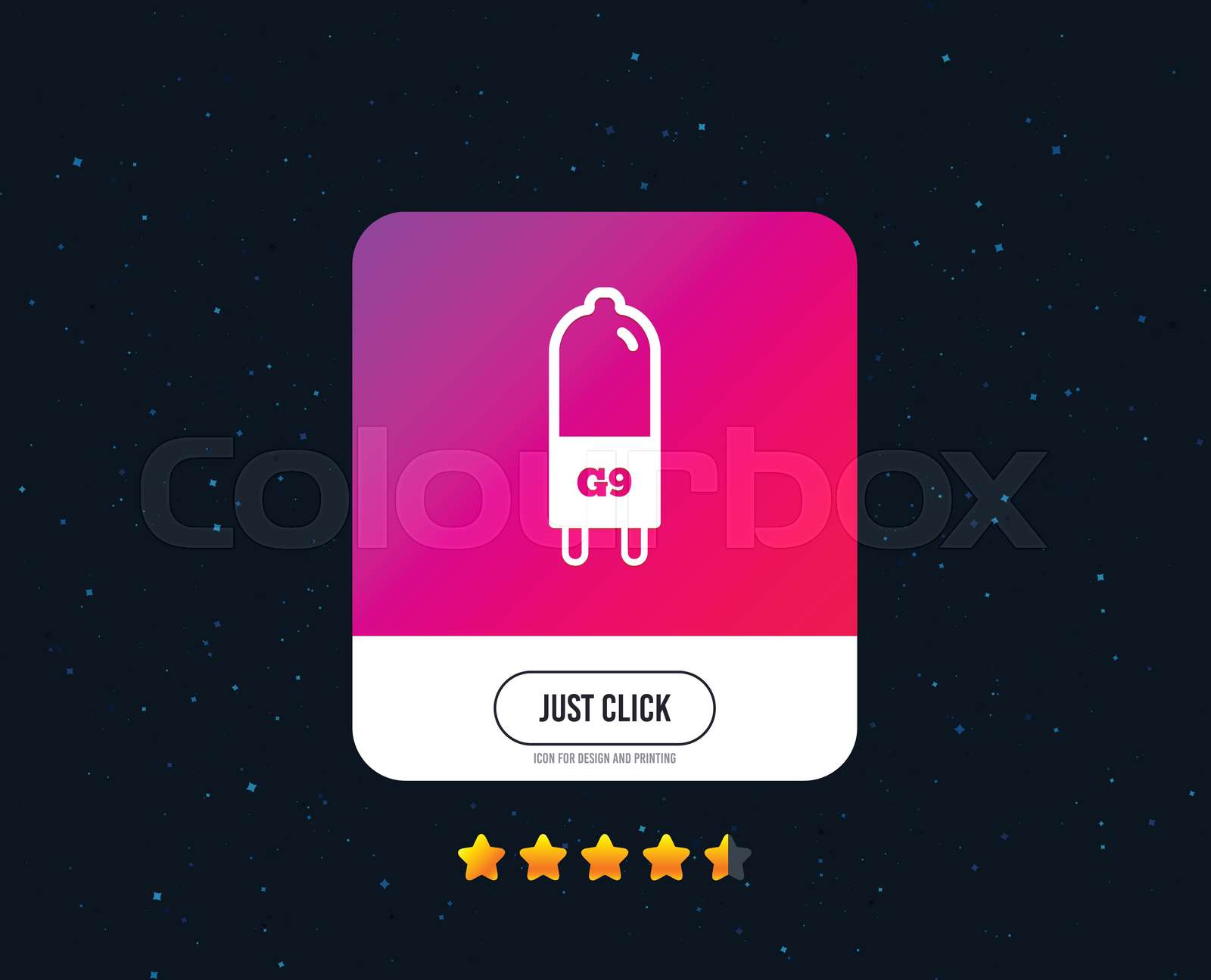Light bulb icon. Lamp G9 socket symbol. Vector | Stock vector | Colourbox