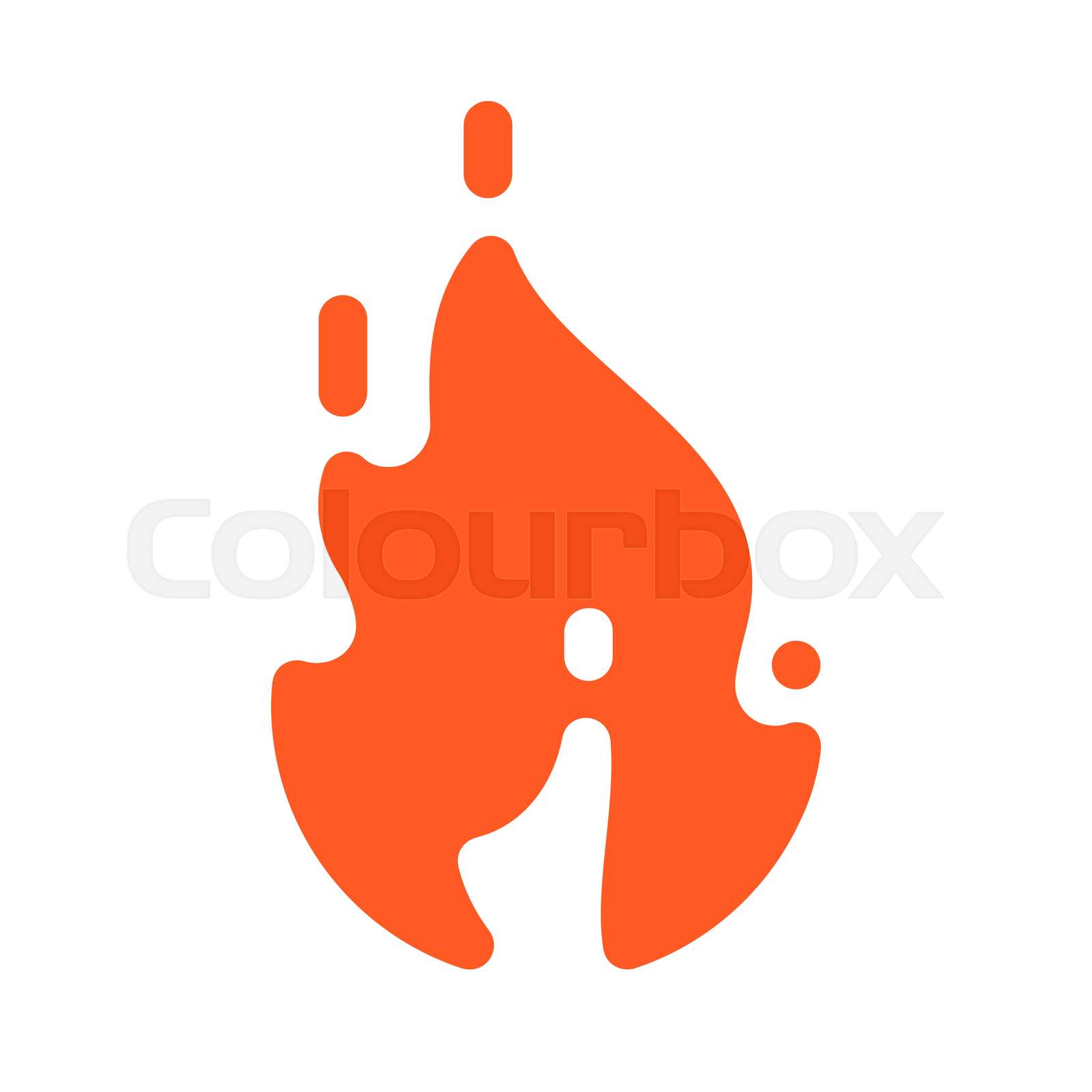 Fire flames with sparks, new orange icon | Stock vector | Colourbox