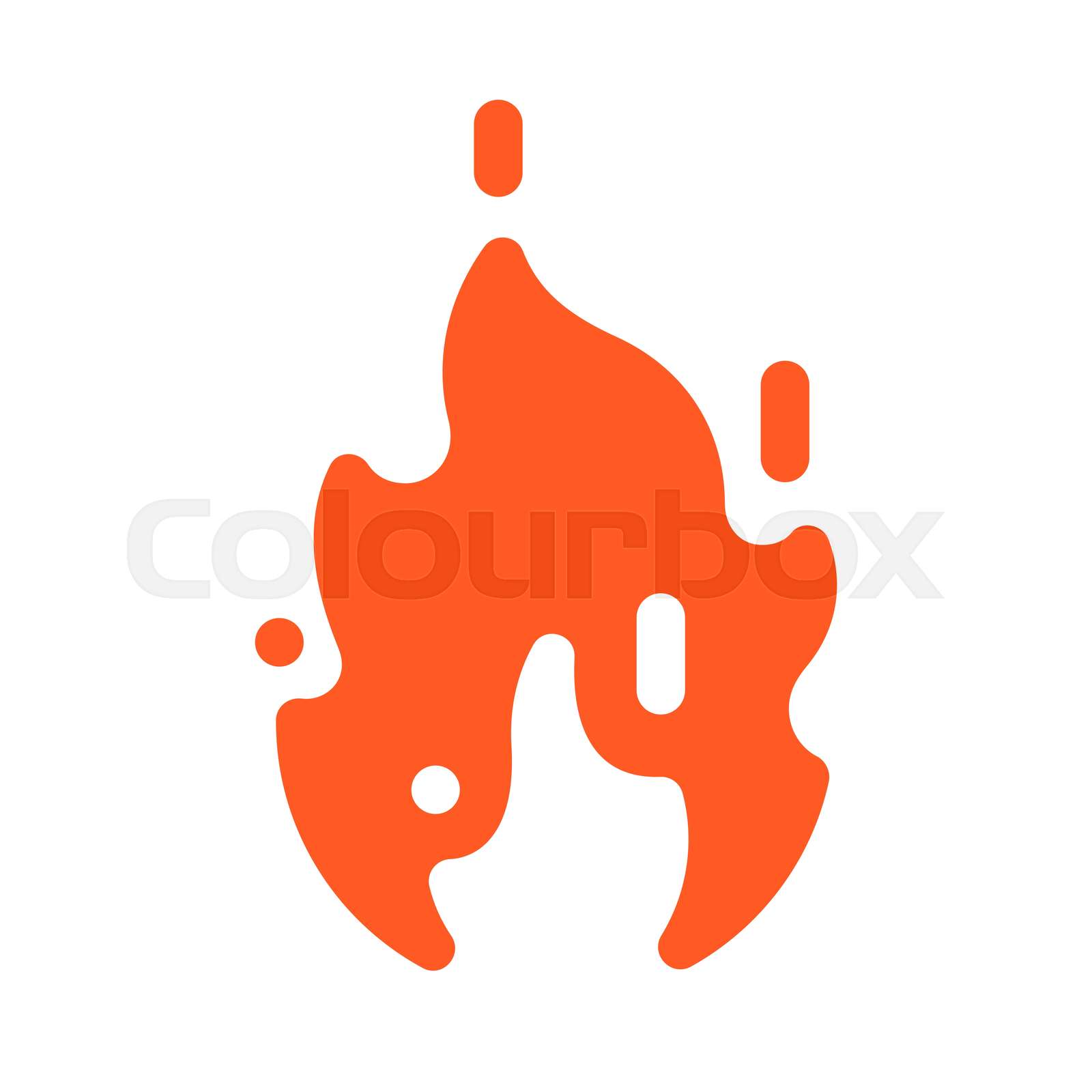 Fire flames with sparks, new orange icon | Stock vector | Colourbox
