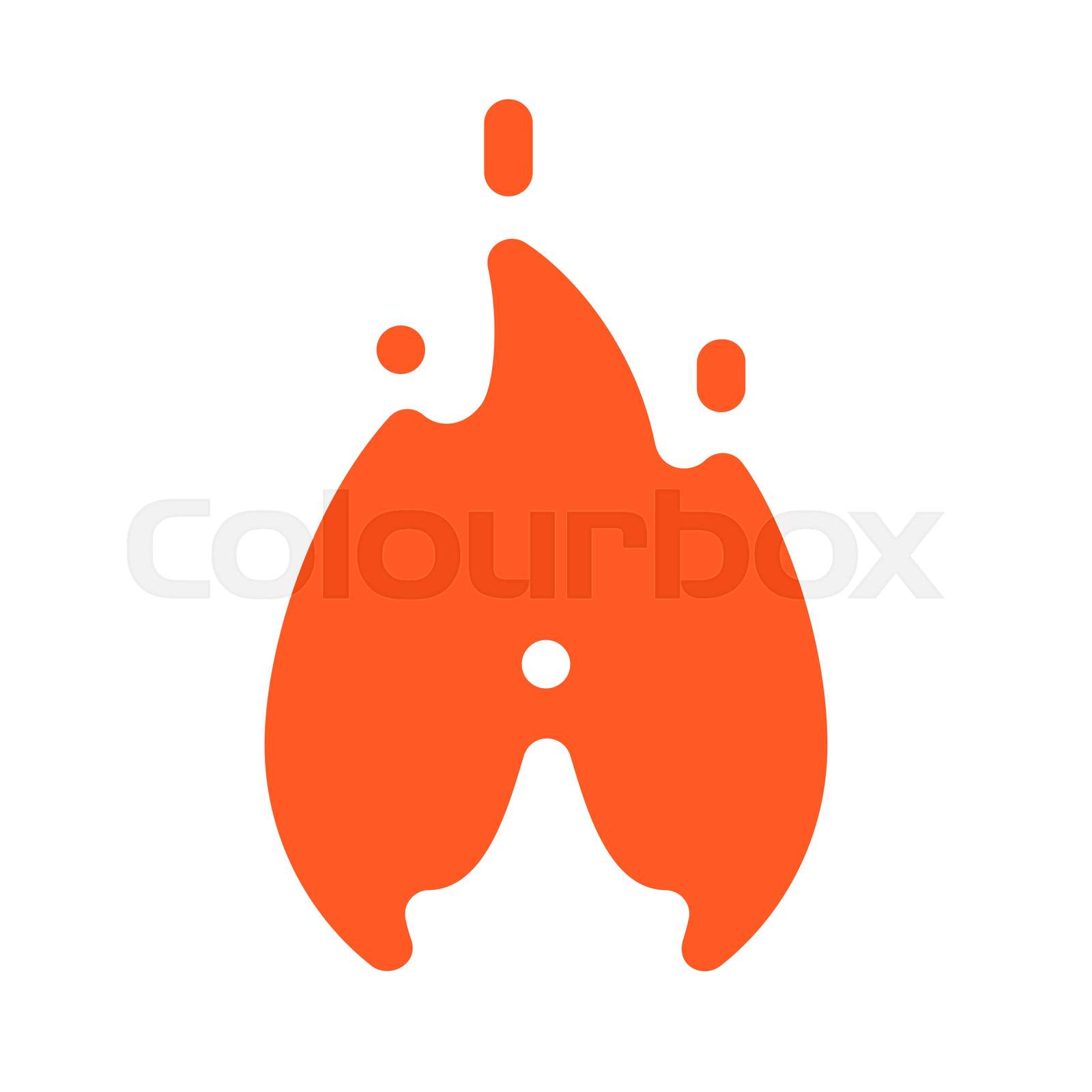 Fire flames with sparks, new orange icon | Stock vector | Colourbox