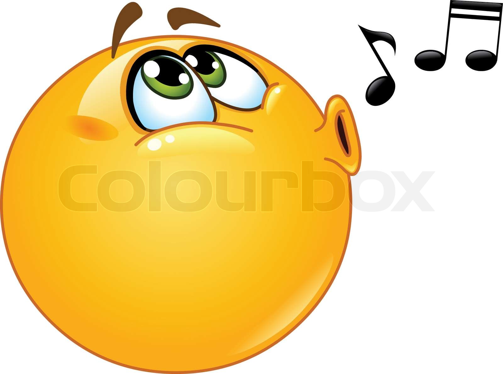 Whistling emoticon | Stock vector | Colourbox