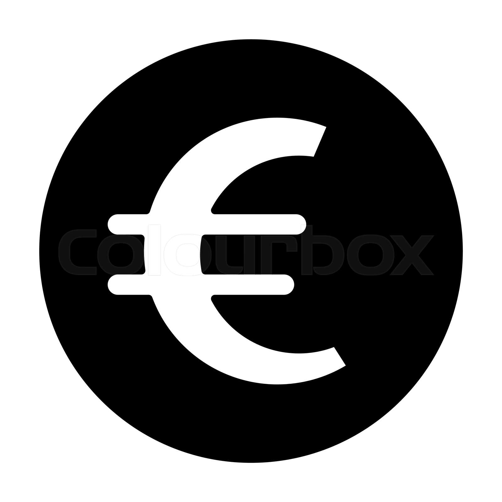 Euro sign in circle solid icon. Euro coin y vector illustration ...