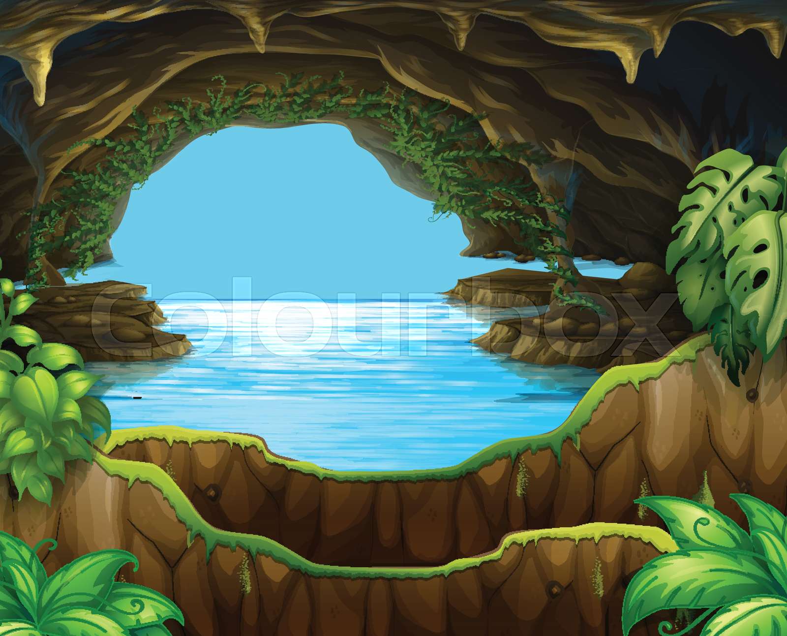 Natural water in cave | Stock vector | Colourbox