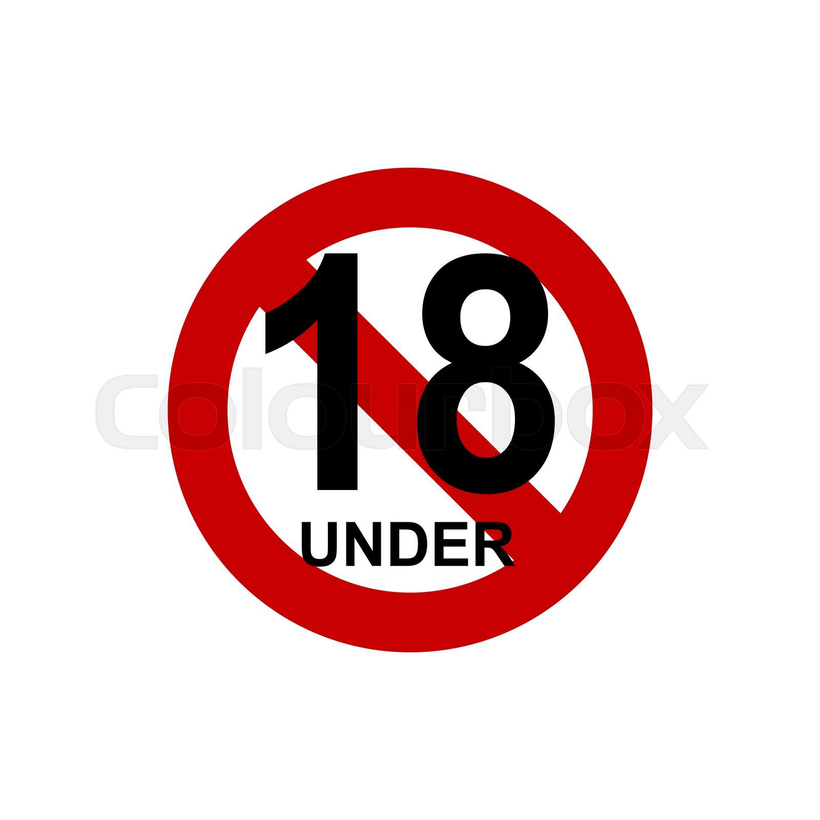 Under 18 sign | Stock vector | Colourbox