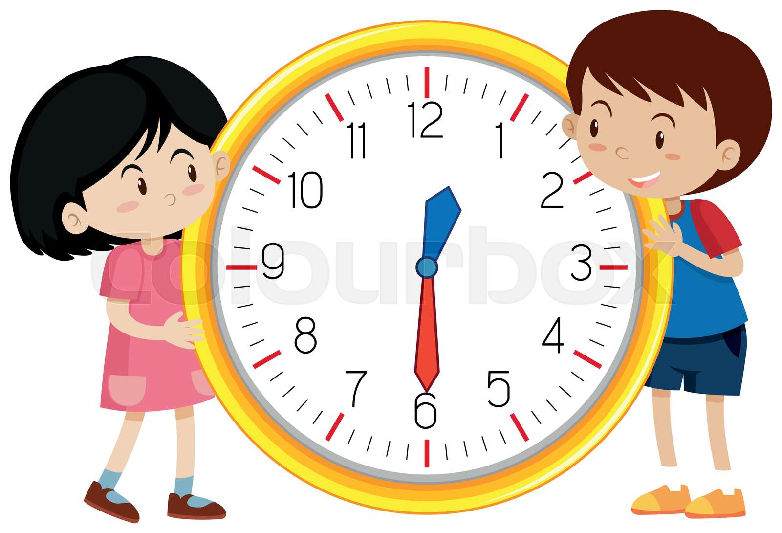 Cute children clock template | Stock vector | Colourbox