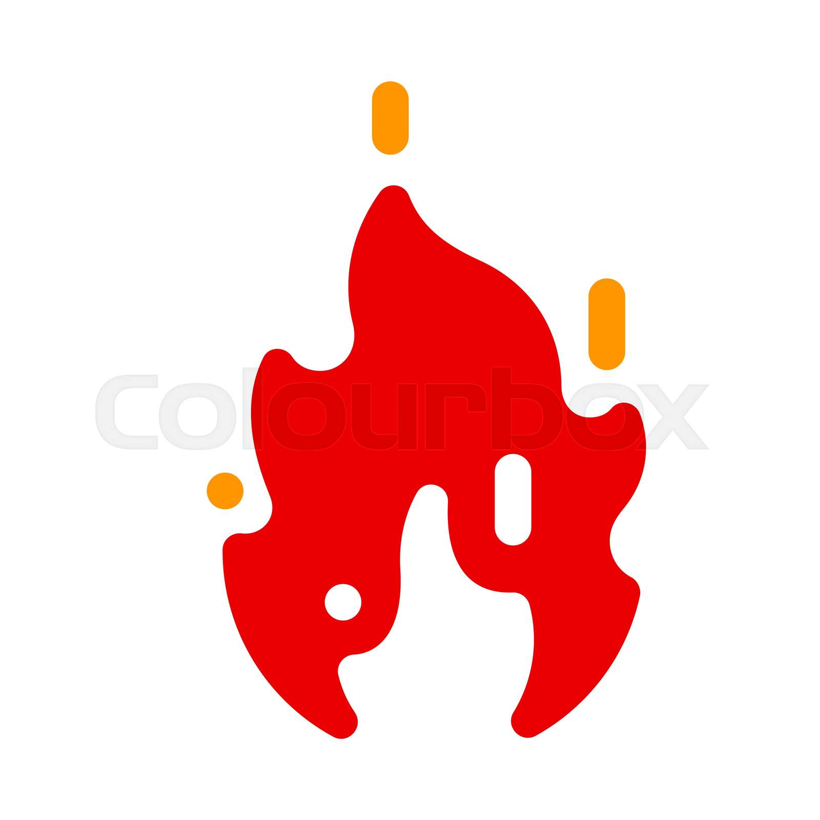 Fire flames with sparks new blue icon | Stock vector | Colourbox
