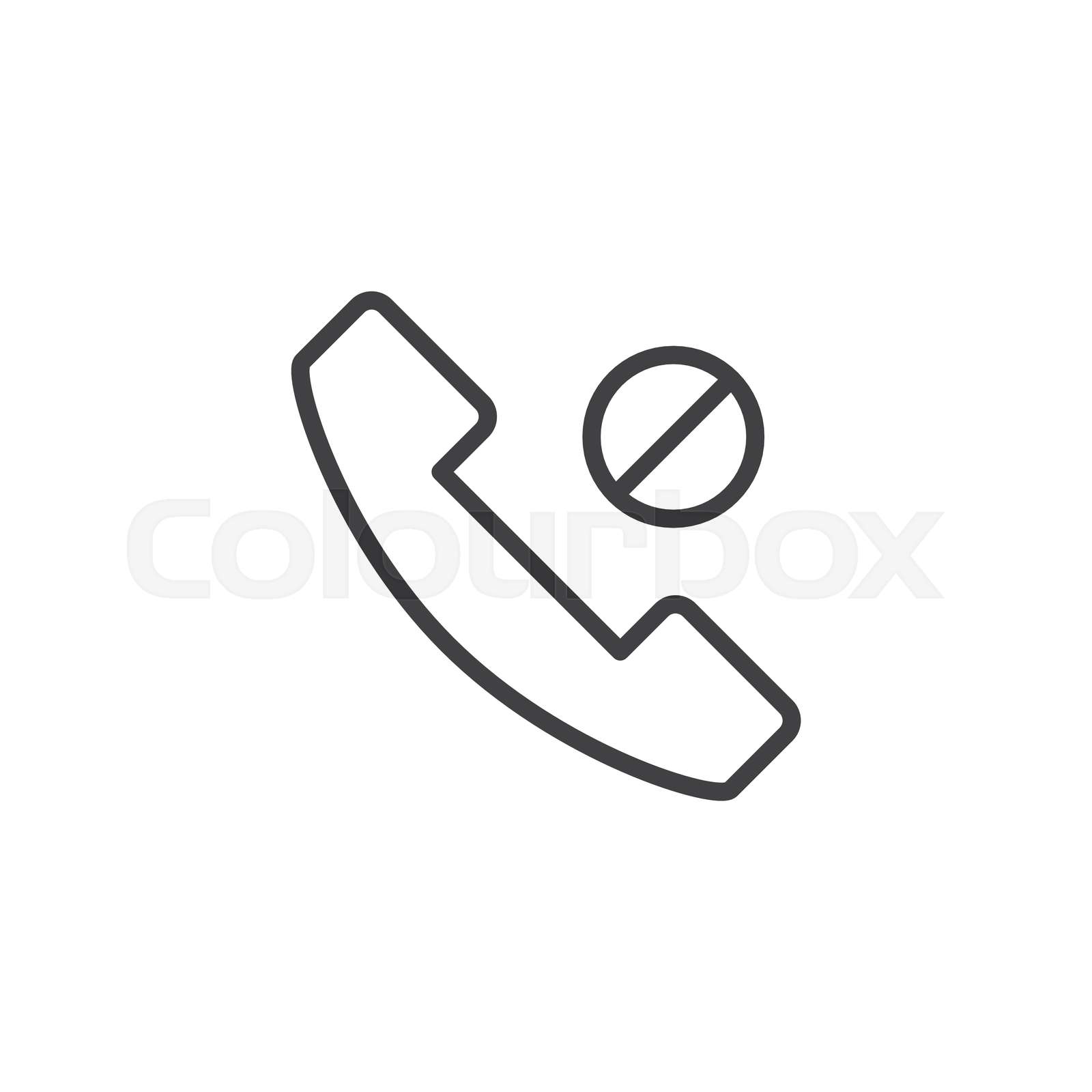 Block phone Call outline icon | Stock vector | Colourbox