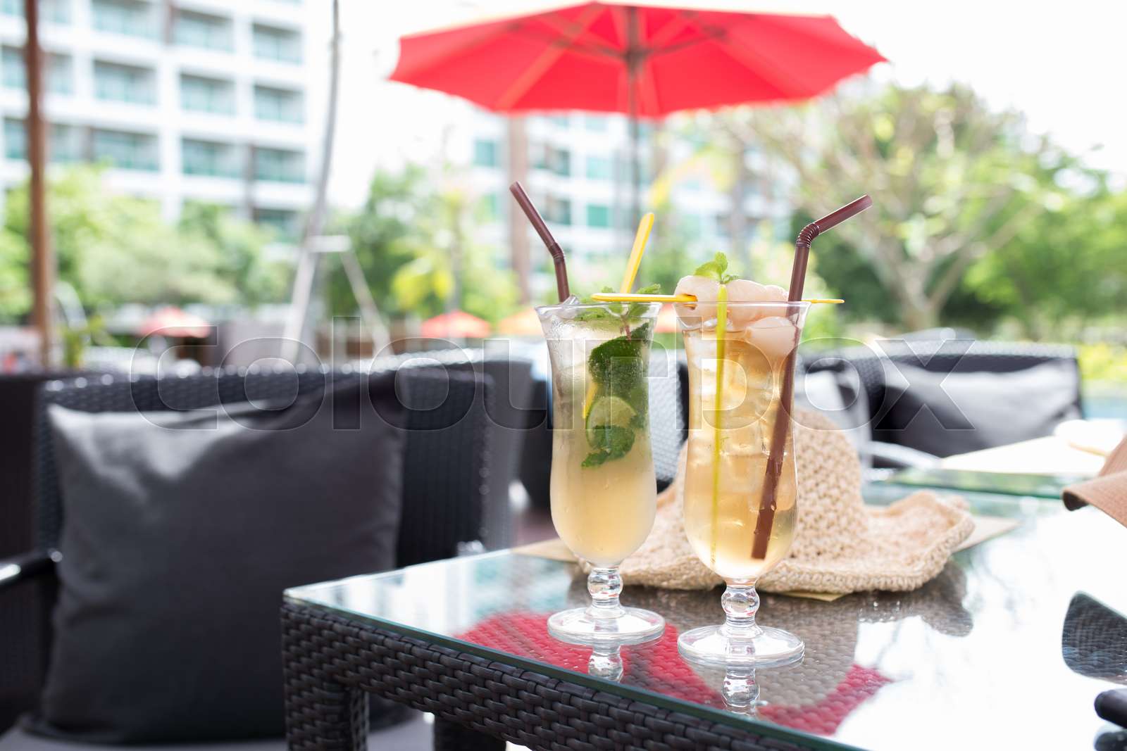 Cocktail drinks at the outdoor restaurant | Stock image | Colourbox