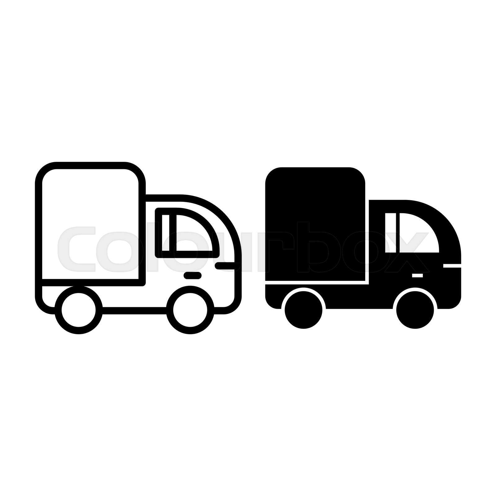 Truck line and glyph icon. Lorry vector illustration isolated on white ...
