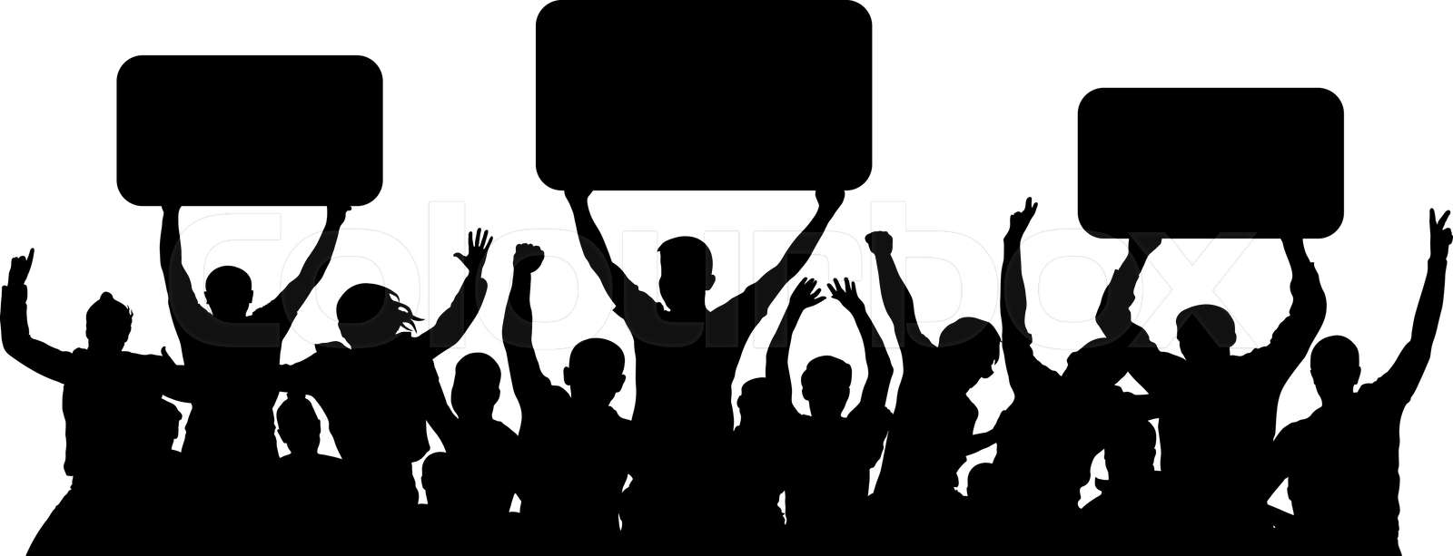 Crowd of people with banners. Support group cheerful people. Sports ... Crowd of people with banners. Support group cheerful people. Sports ...