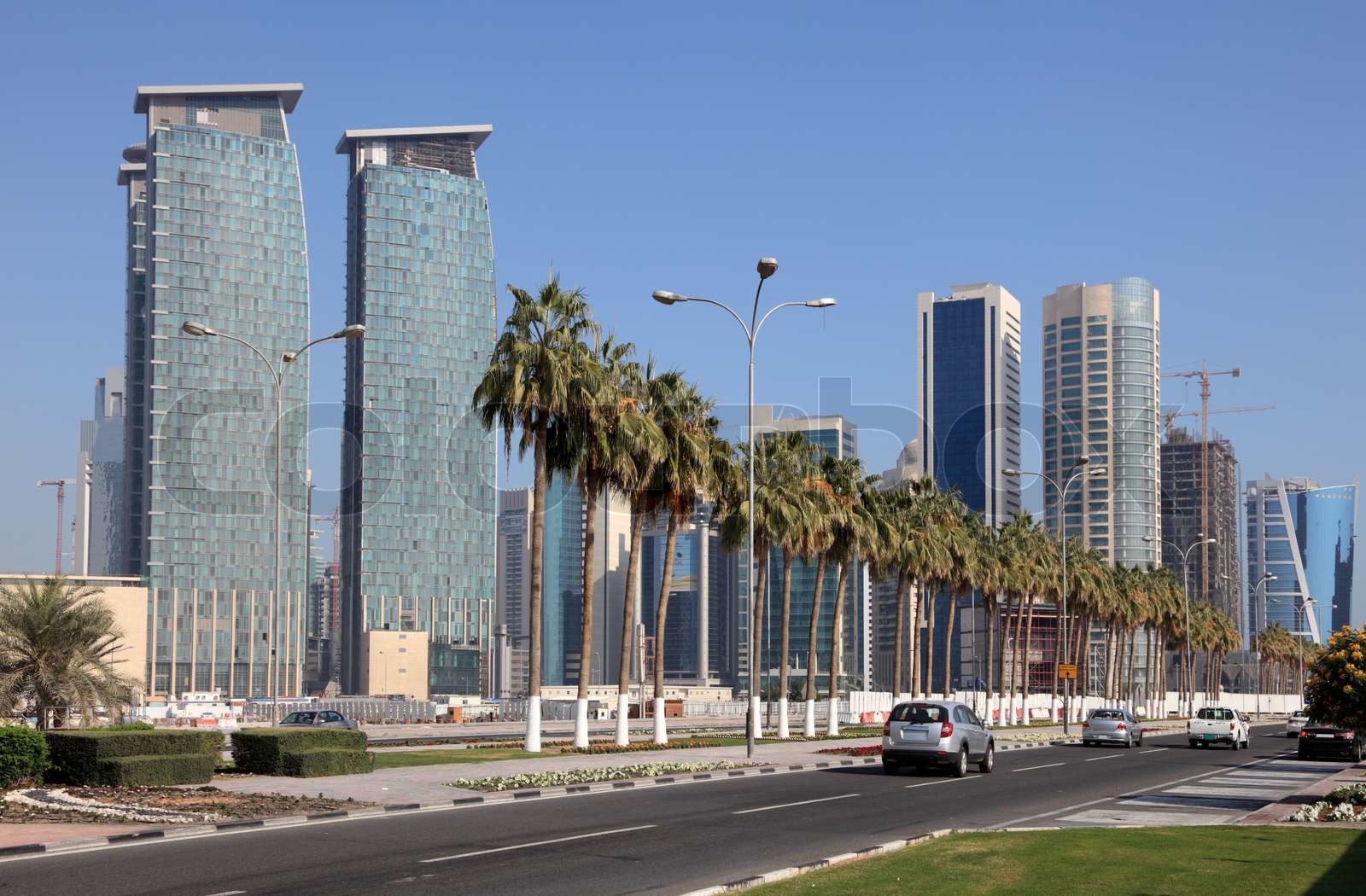 Street in Doha Downtown, Qatar, Middle East | Stock image | Colourbox