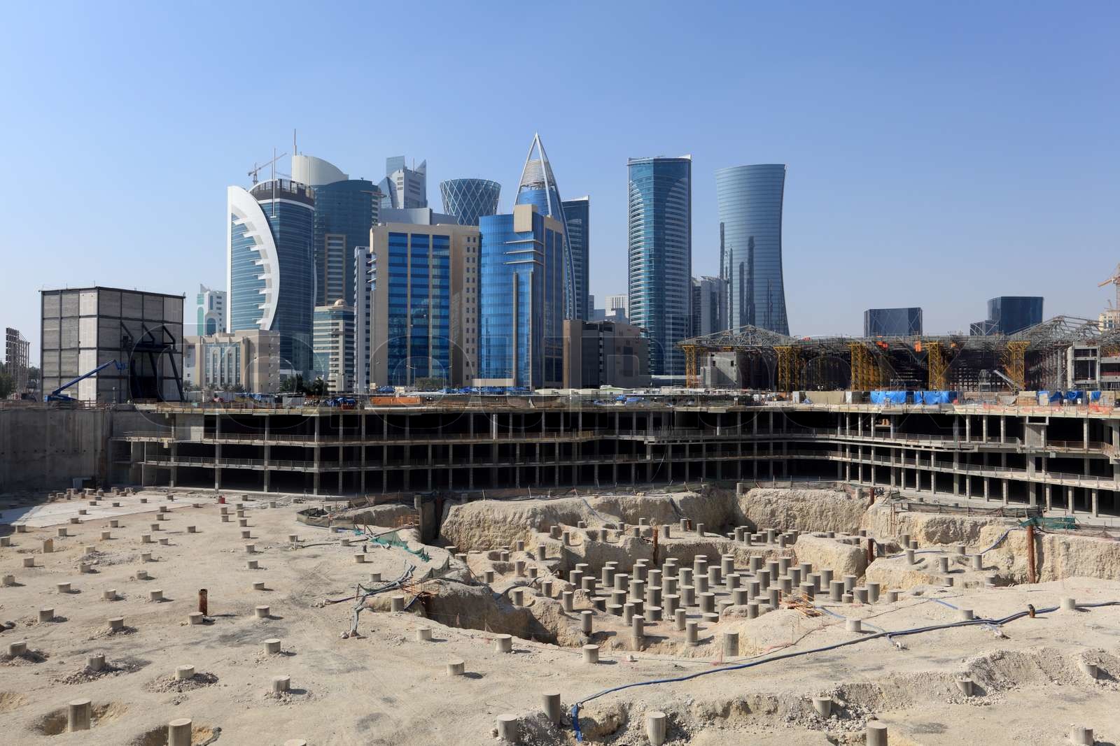Construction site in Doha downtown, Qatar | Stock image | Colourbox