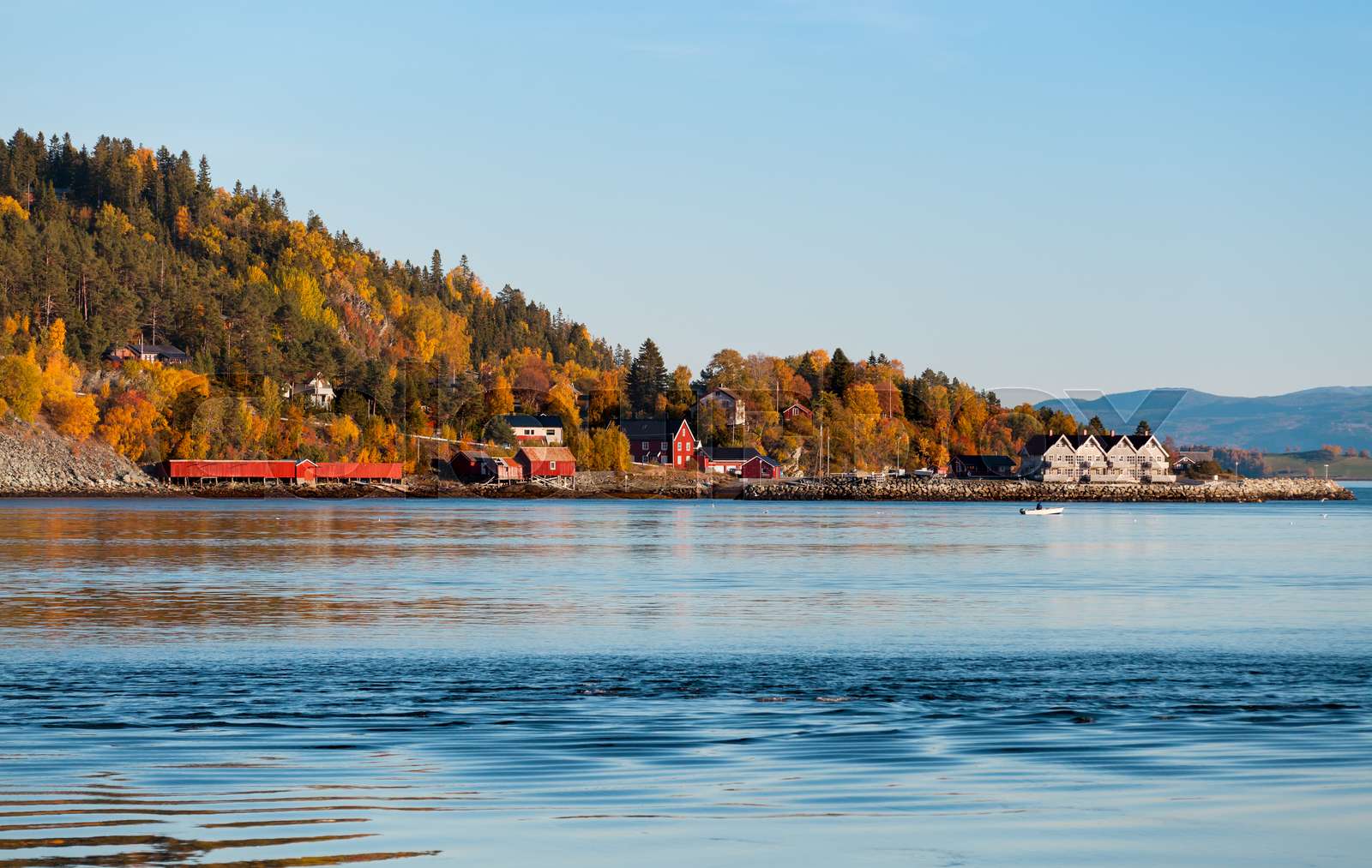 Kjerringvik village. Norwegian landscape | Stock image | Colourbox