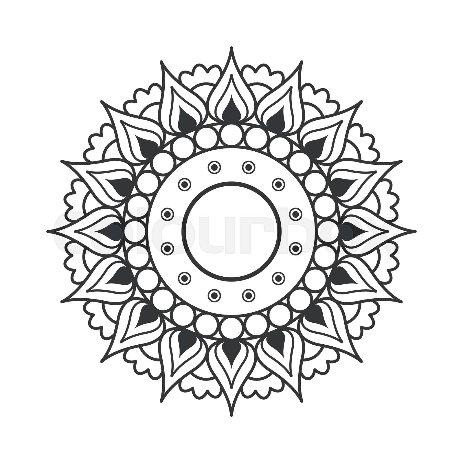 Outline Rangoli icon isolated on white background | Stock vector ...
