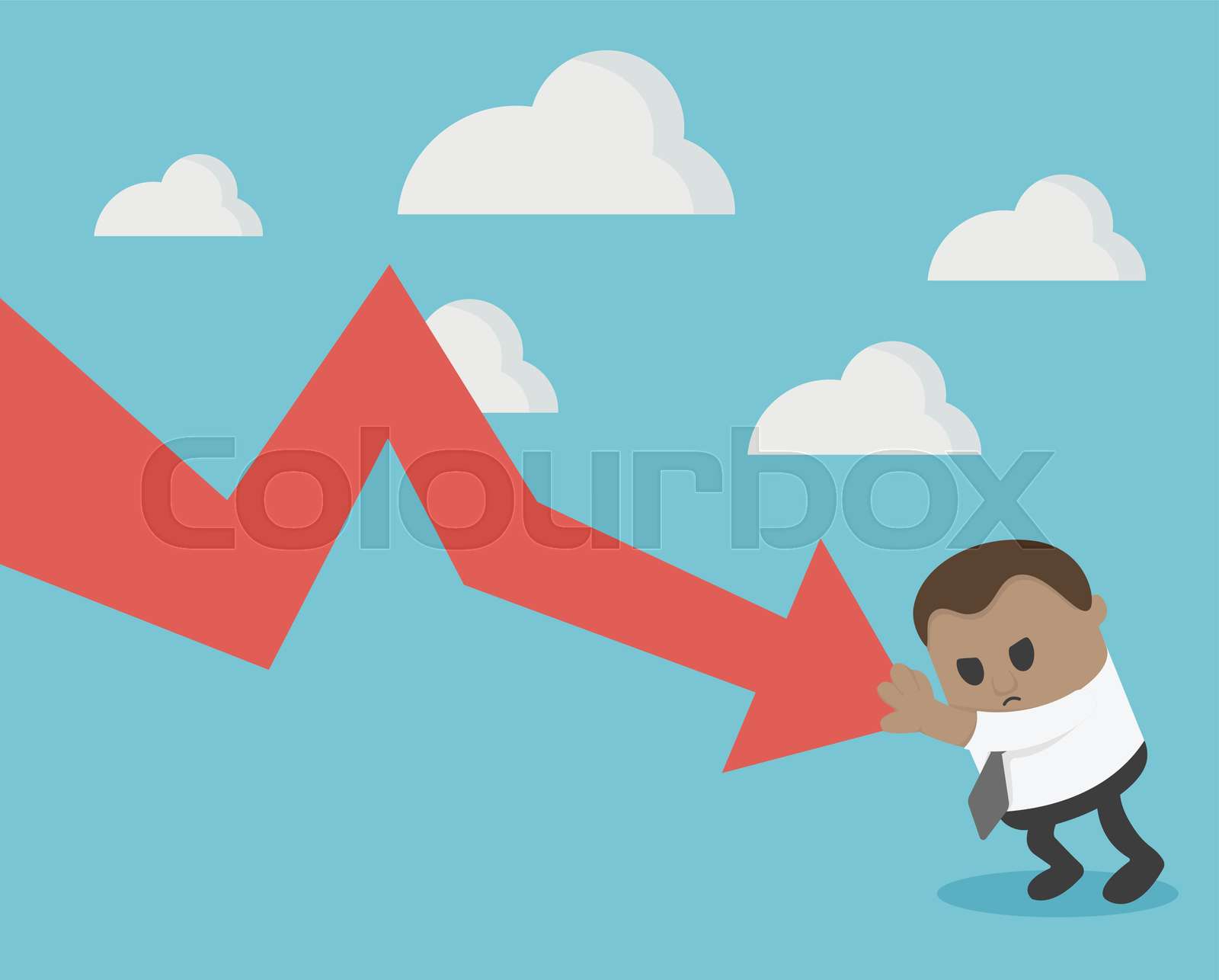 Business concept illustration of businessman fall down | Stock vector ...