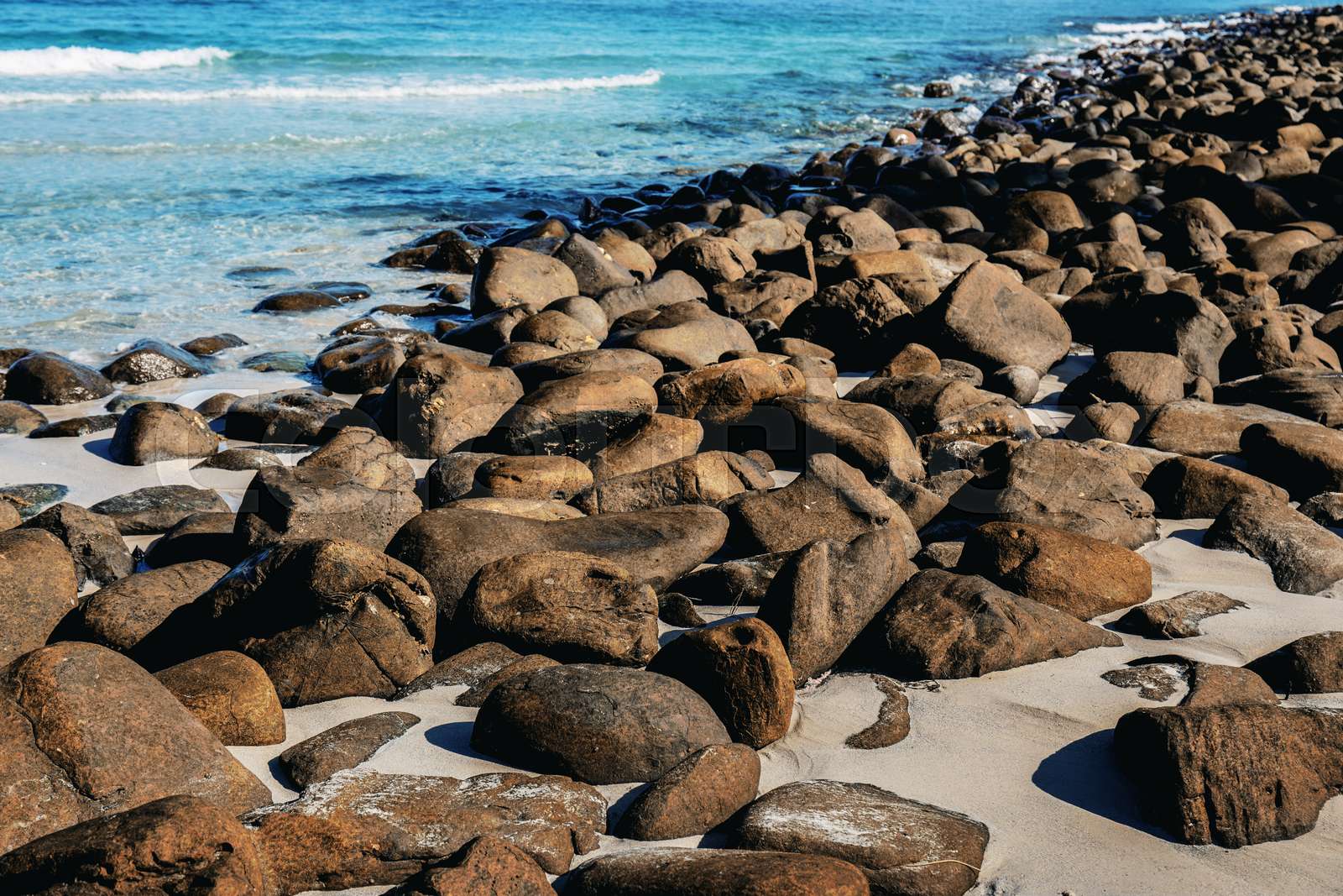Stone on beach with texture. | Stock image | Colourbox