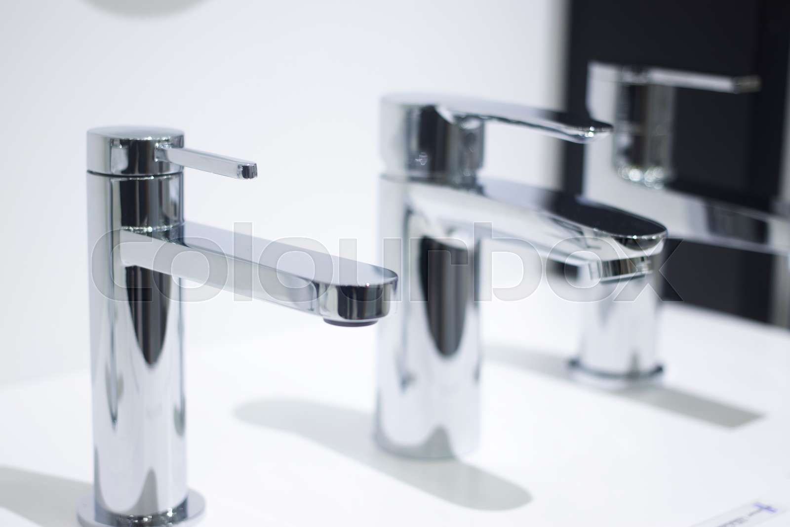 Bathroom tap display showroom | Stock image | Colourbox