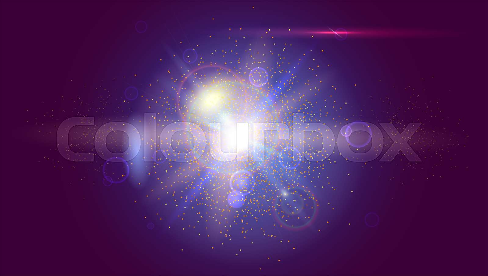 Scattered light rays in space and lens flare of light from burst of ...