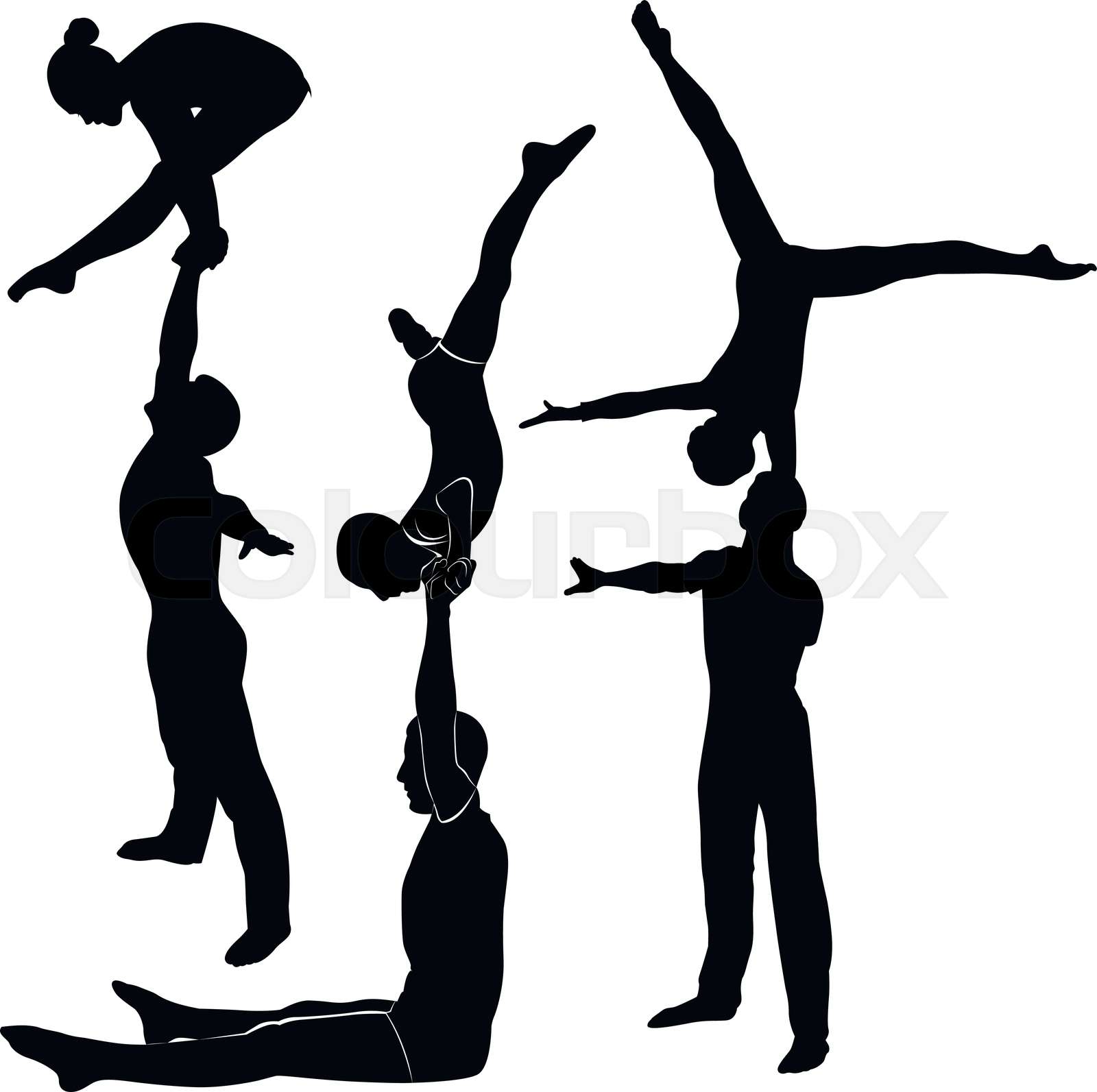akrobatik, gymnast, spring | Stock vektor | Colourbox