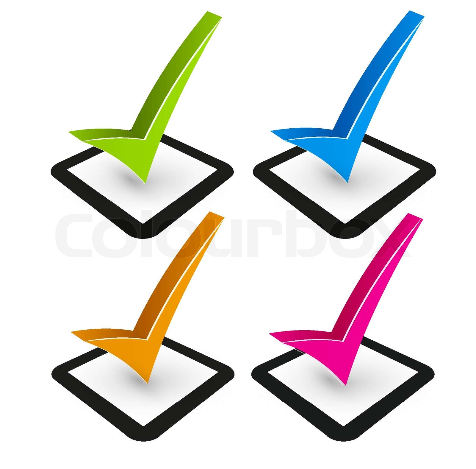 illustration of check mark and check box | Stock vector | Colourbox