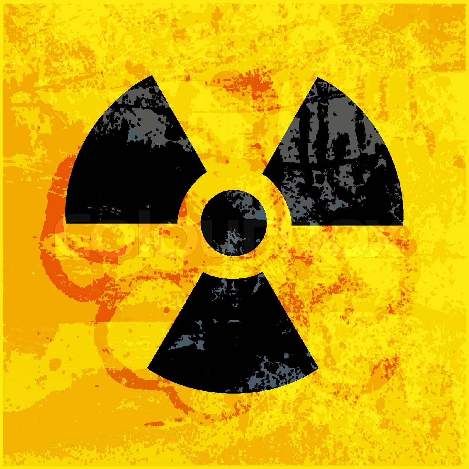 radioaktivitet symbol ongrungy baggrund | Stock vektor | Colourbox