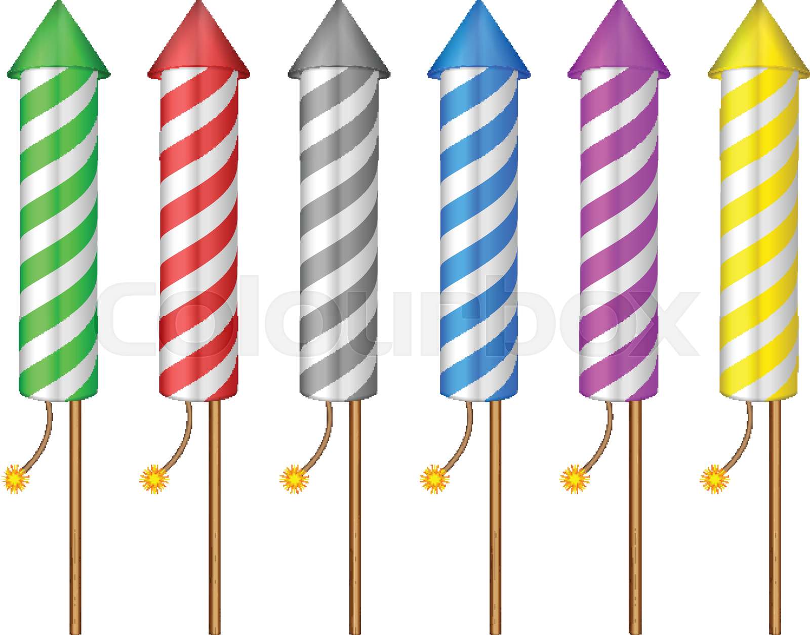 Firework rockets | Stock vector | Colourbox