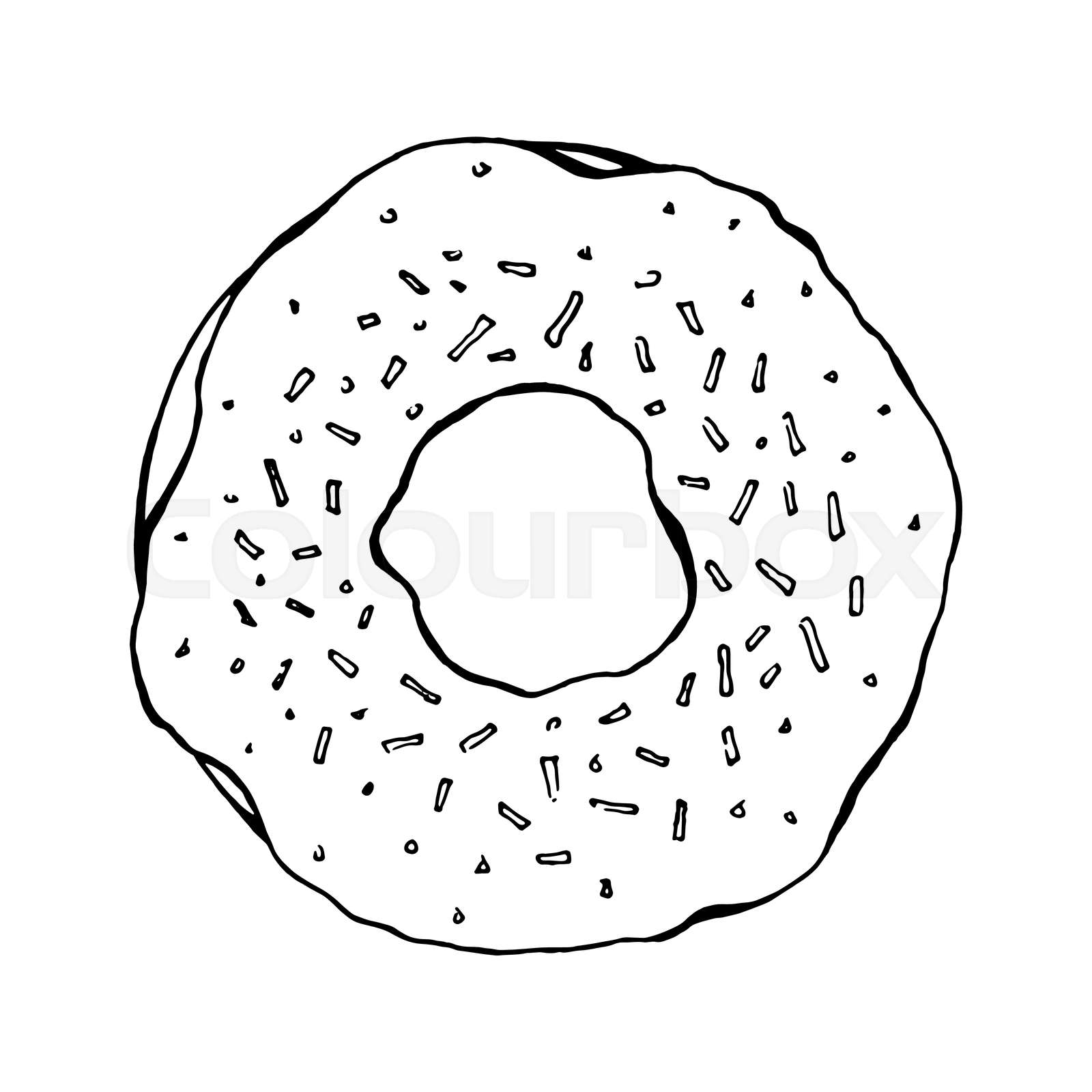 Sketch donut isolated on white background. Vector illustration | Stock ...
