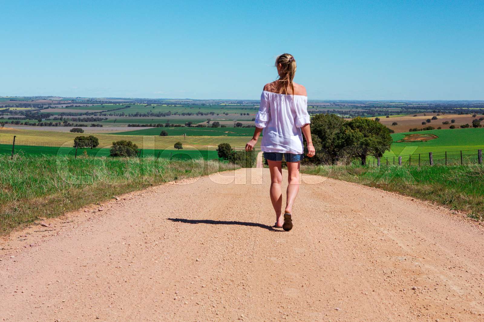 Walking along country roads | Stock image | Colourbox