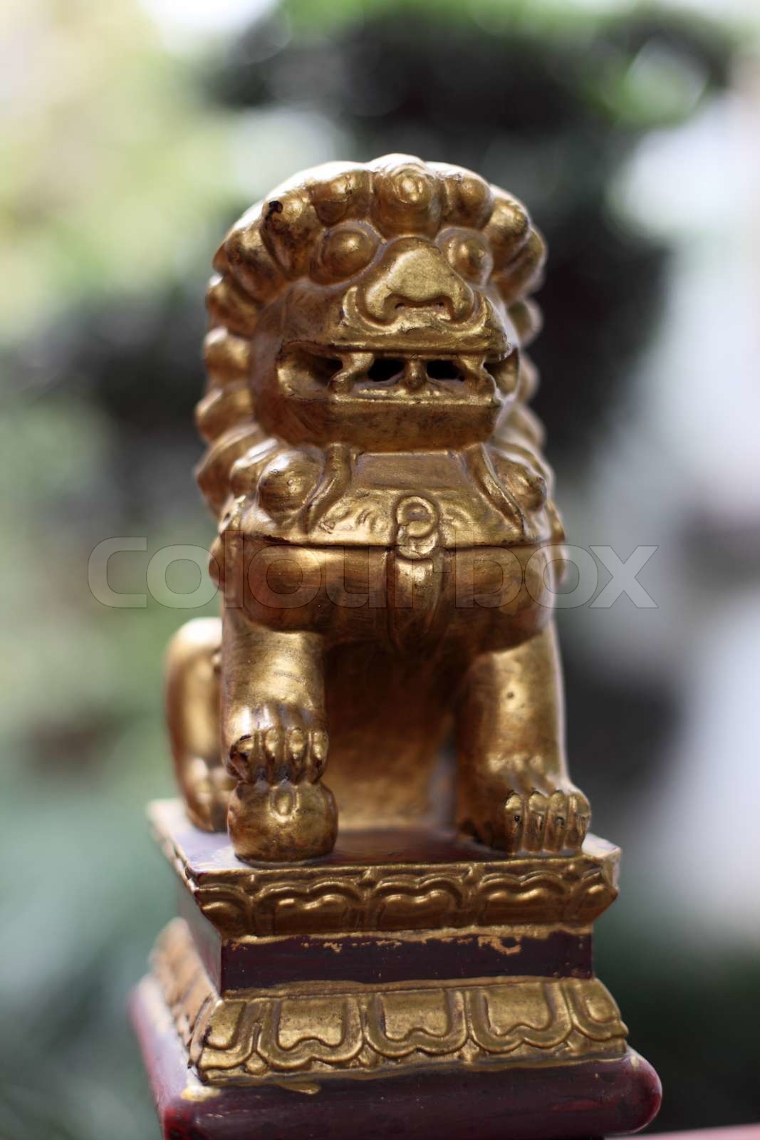 Lion statue at buddhistic temple in Shanghai, China | Stock image ...