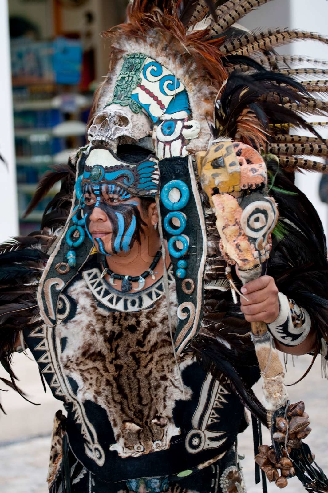 Shaman in Mexico with mystic looking mask | Stock image | Colourbox