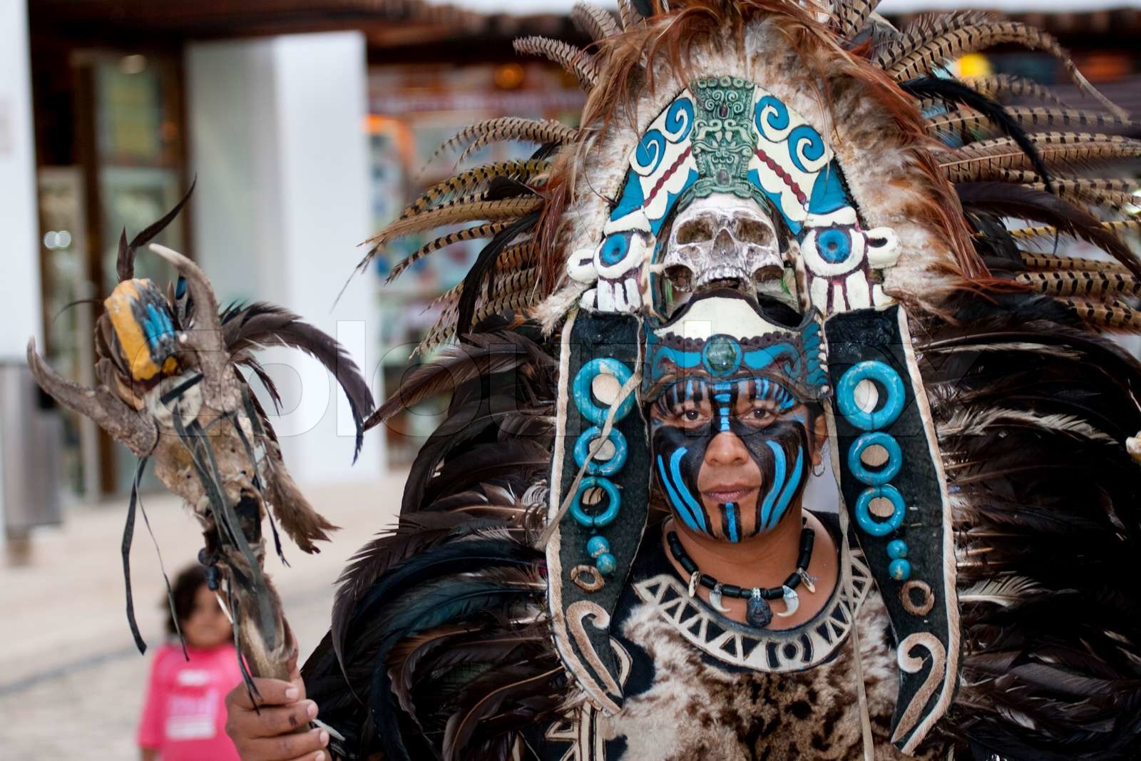 Shaman in Mexico with mystic looking mask | Stock image | Colourbox