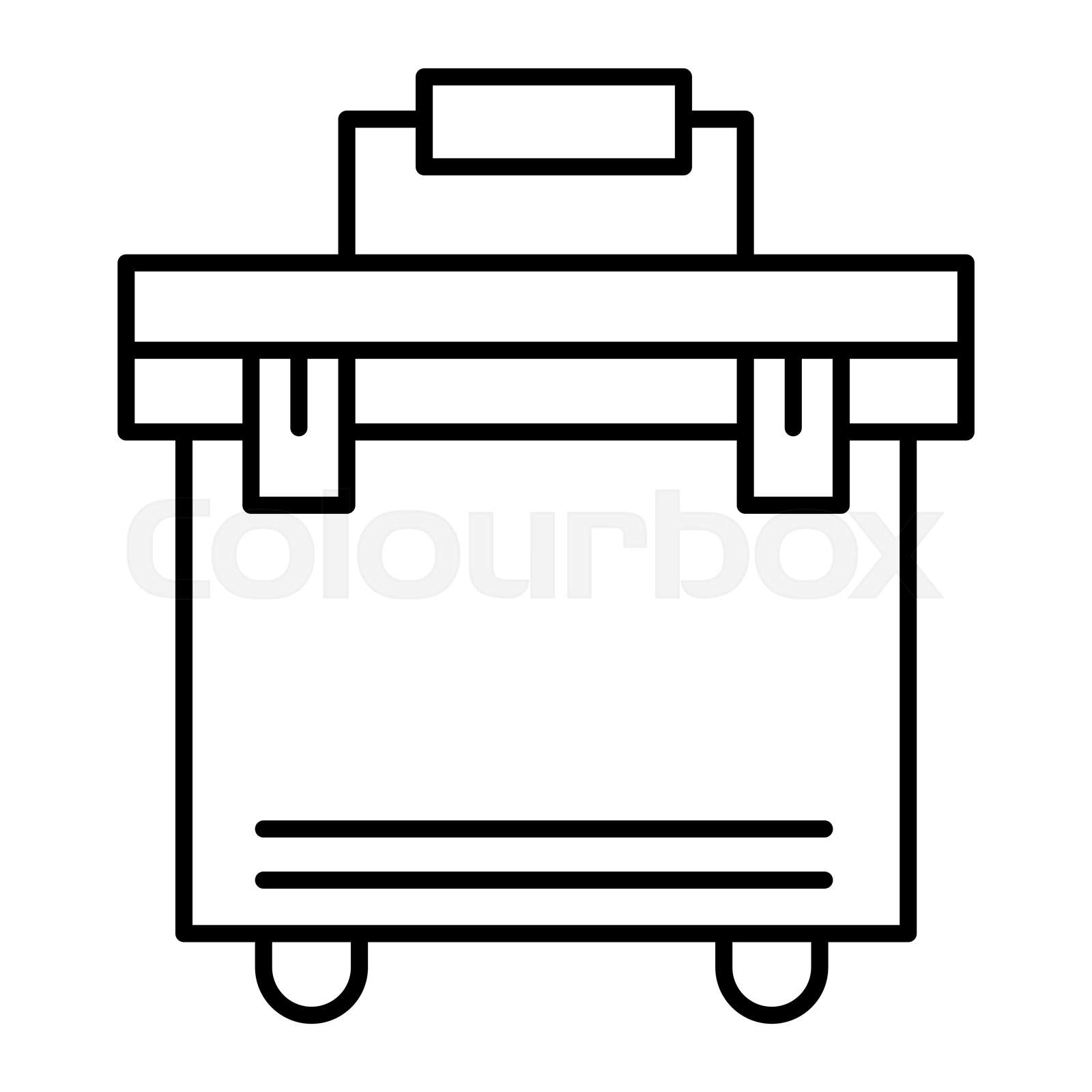 Toolbox Thin Line Icon Case With Tools Vector Illustration Isolated On