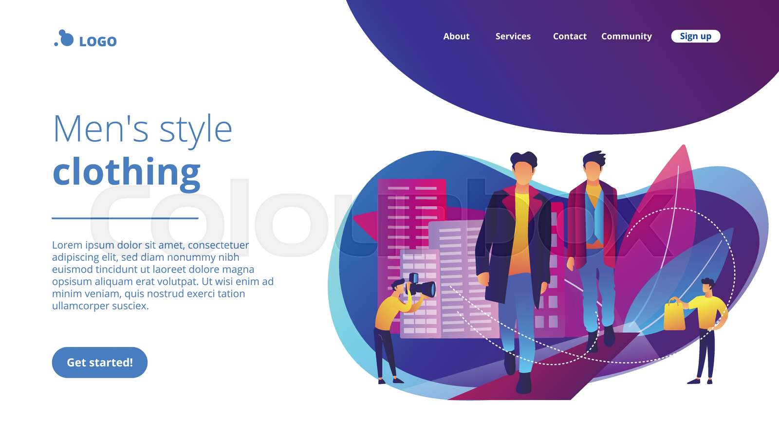 Men style and fashion concept landing page. | Stock vector | Colourbox