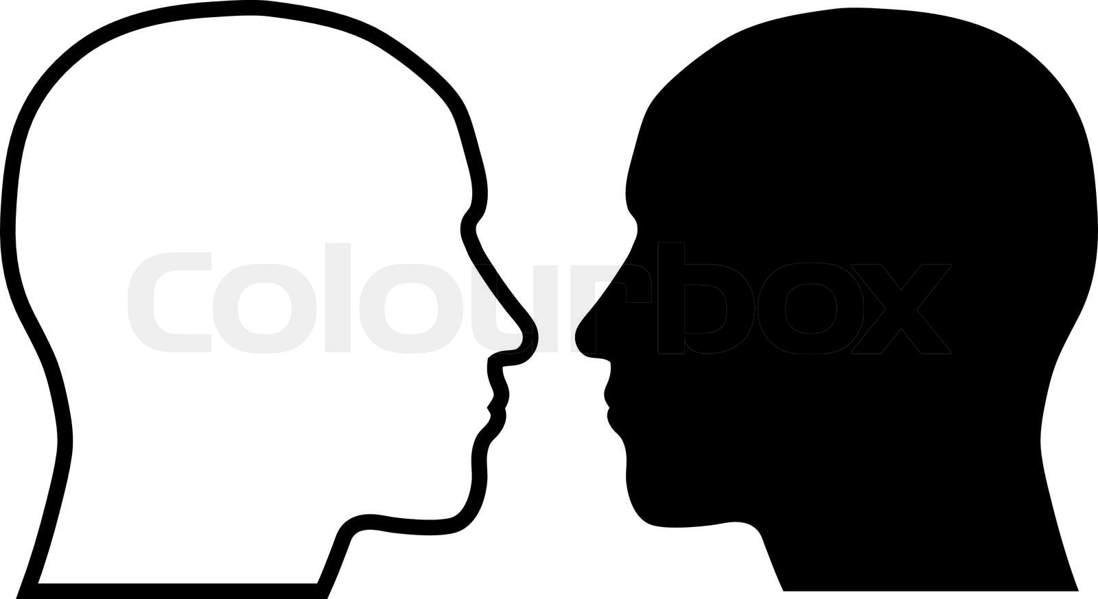 Menschlicher Kopf Silhouetten | Stock-Vektor | Colourbox
